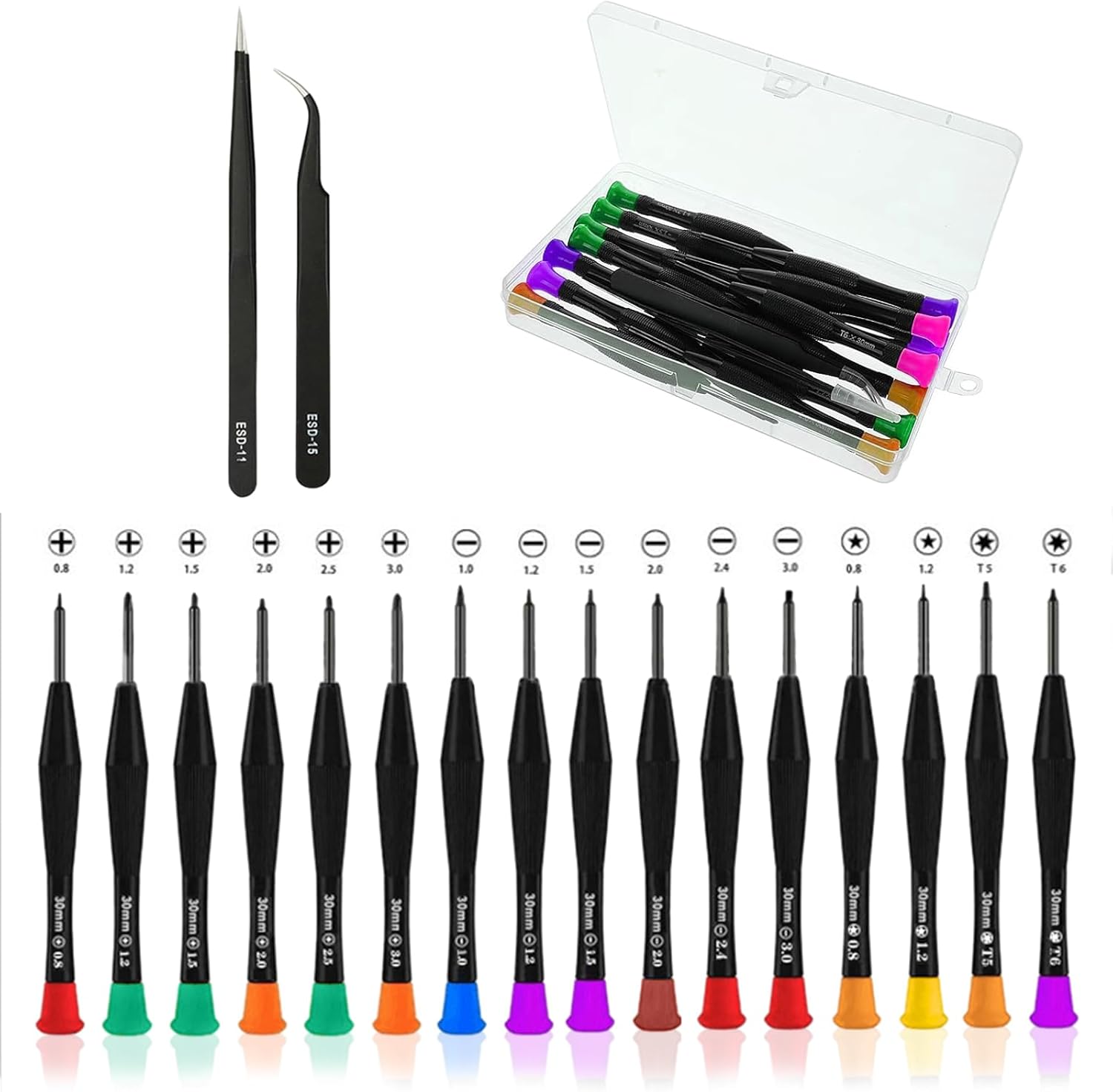 Magnetic Mini Screwdriver Set, 18Pcs Small Screwdriver Kit with Torx ...
