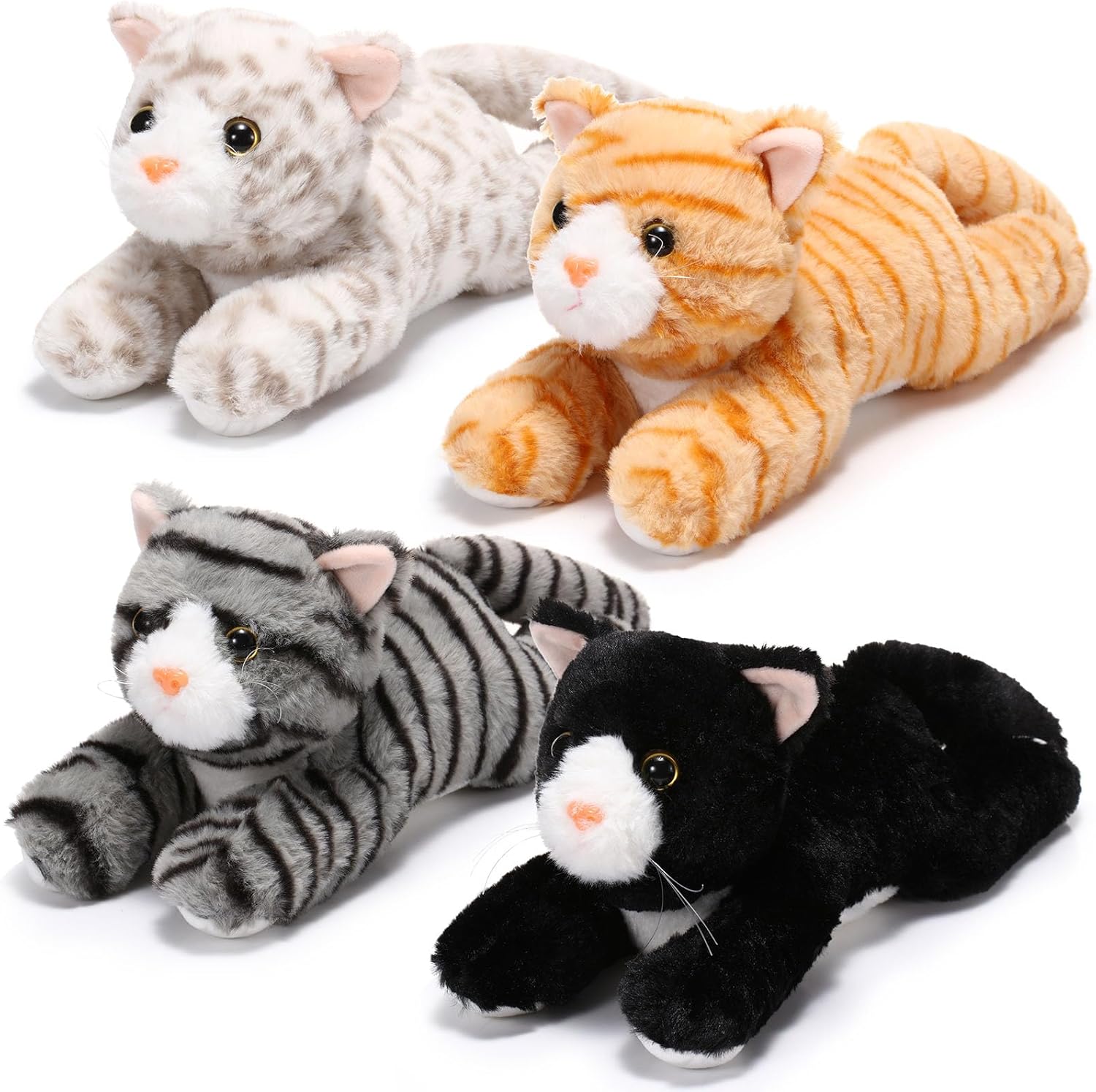 Amazon.com: Libima 4 Pcs 14 Inch Cat Stuffed Animals Bulk Cute Fluffy ...