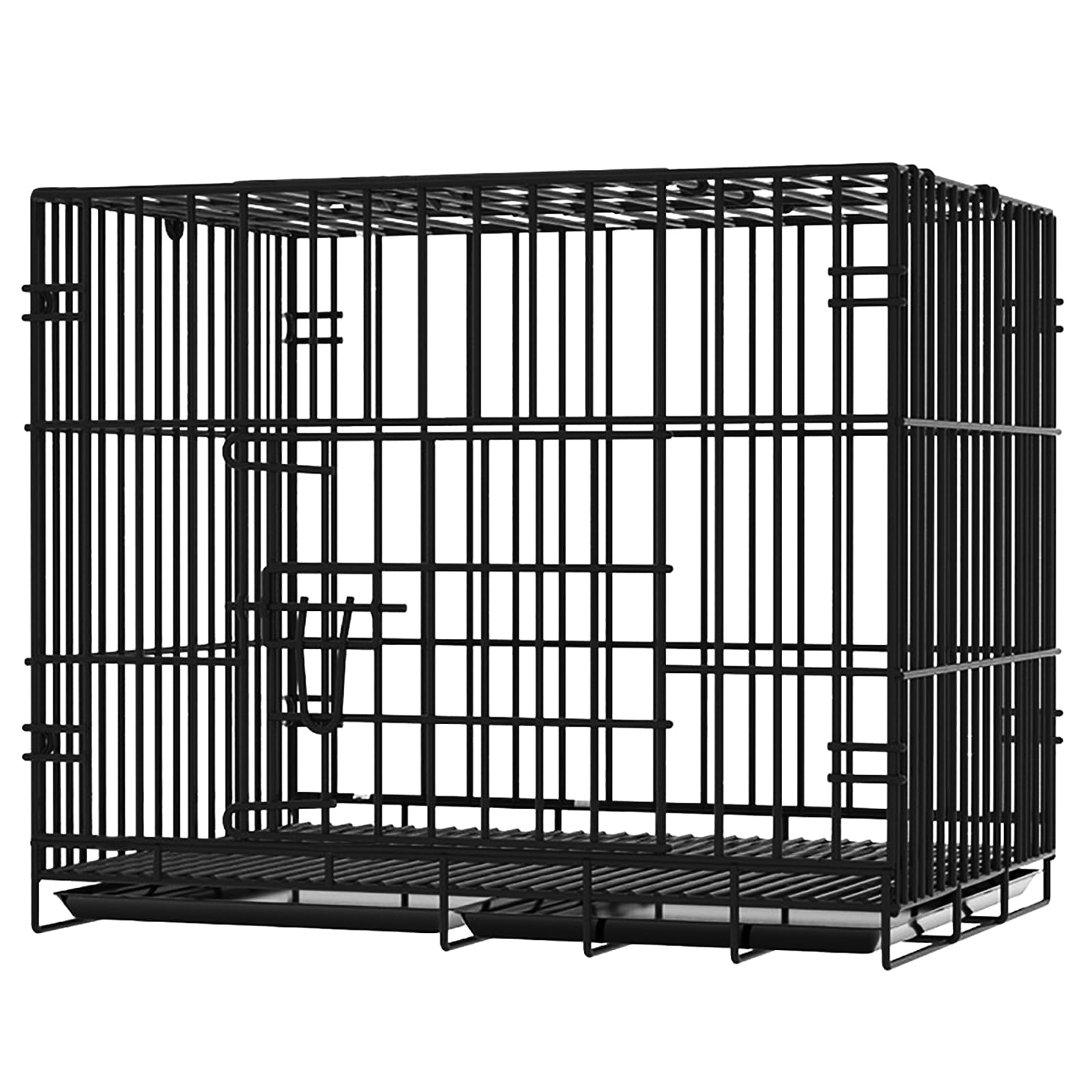 GKYZBB Foldable Metal Dog Crate with Plastic Tray,24 inch x 17 inch x ...