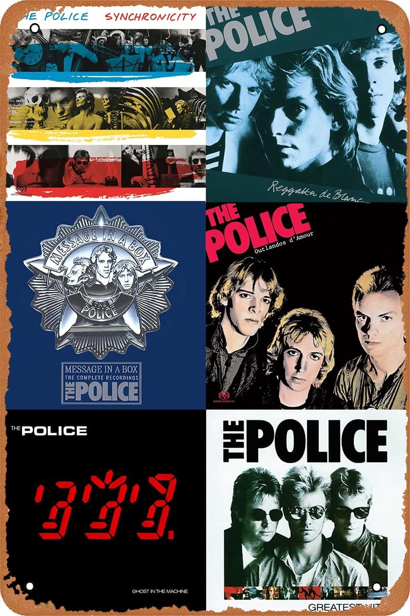 Amazon.com: The Police Band Poster Vintage Metal Tin Sign Gift Home ...