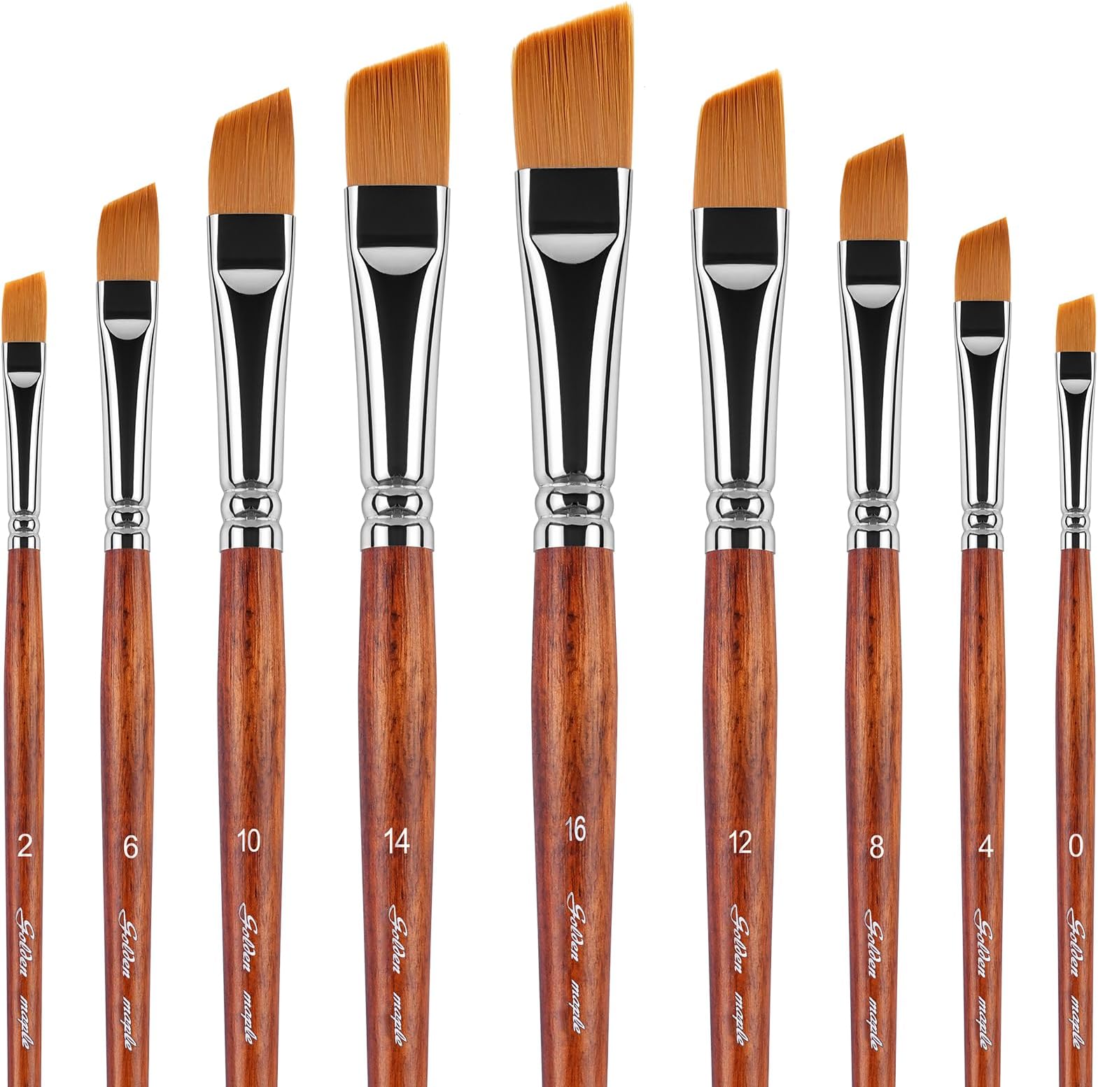 Amazon.com: Angular Paint Brushes Set, 9 Pcs Angled Paintbrushes Long ...