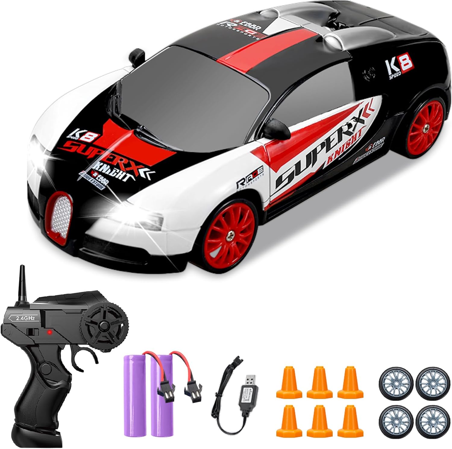 Amazon.com: YUAN PLAN RC Drift Car 2.4GHz 1:24 Remote Control Cars 4WD ...