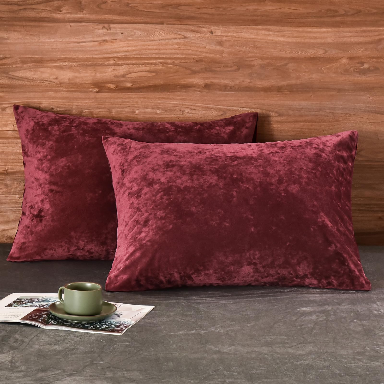Amazon.com: PHF Truly Velvet Pillowcases King Size, No Insert, 2 Pack ...