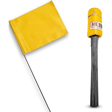 Amazon.com: Yellow Marking Flags 100 Pack - 4x5-Inch Marker Flags - 15 ...