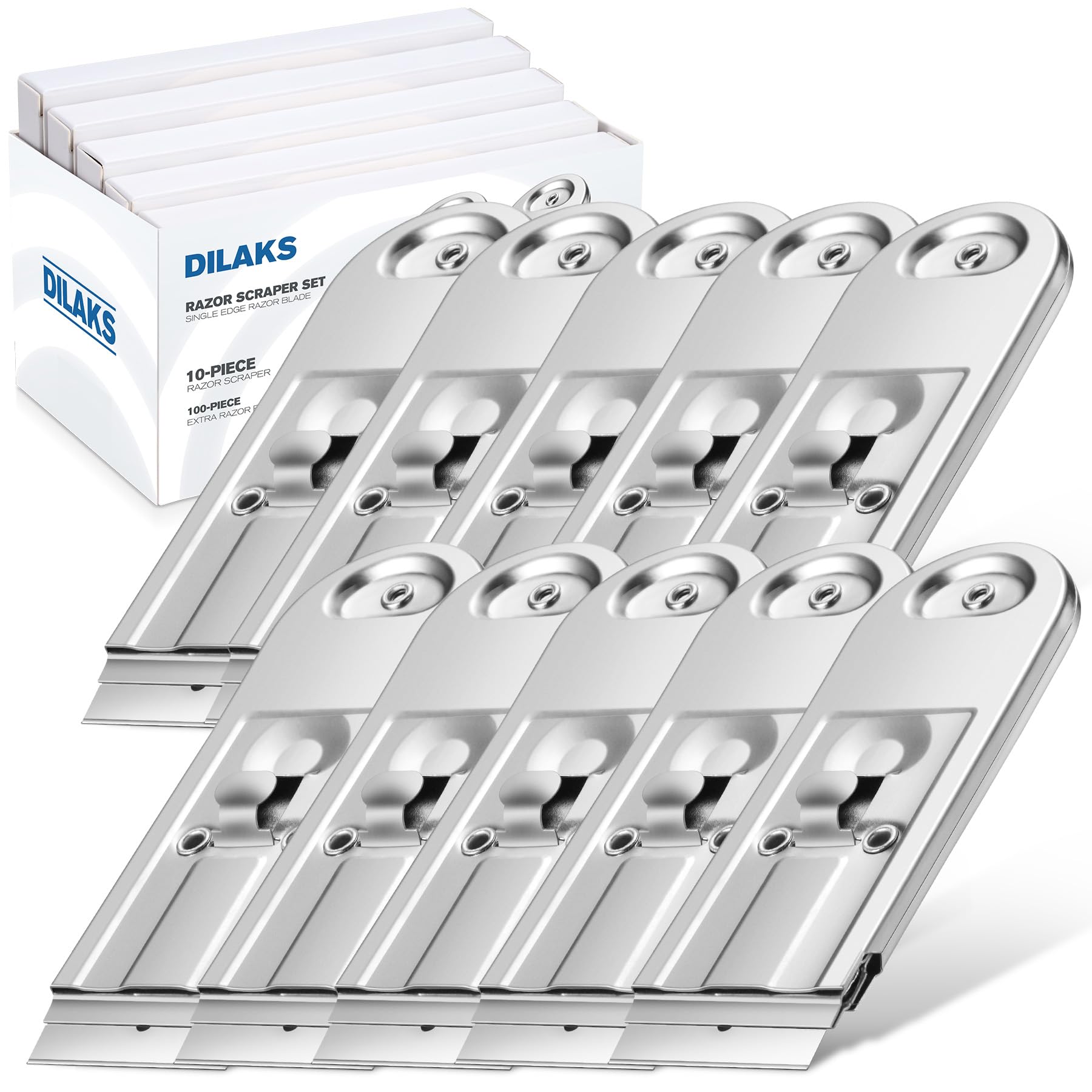 Amazon.com: DILAKS 10-Piece Razor Scraper, All Metal Heavy Duty Razor ...
