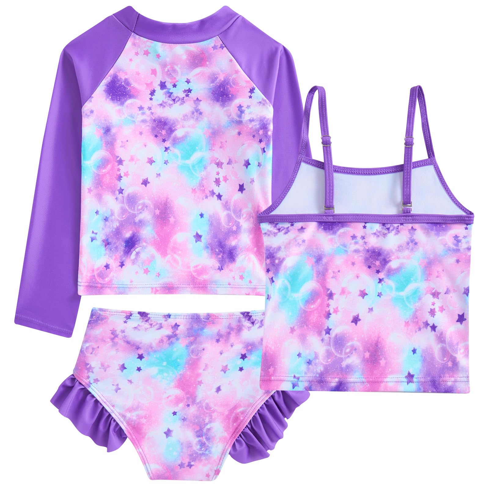 Snapklik.com : Toddler Girl Swimsuit 3t 4t Star Rash Guard Set 3 Piece ...