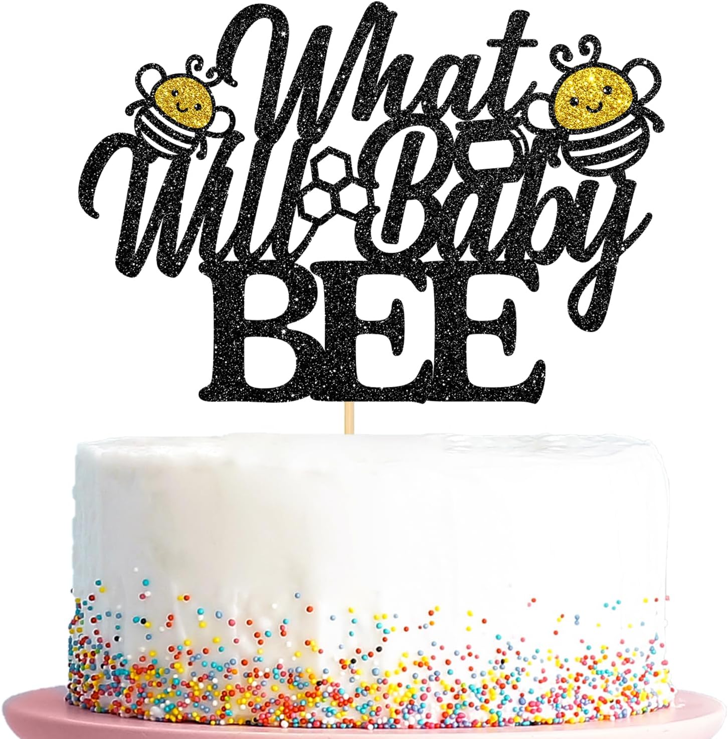 Amazon.com: Kaakswa What will Baby Bee Cake Topper,Bee Theme Birthday ...