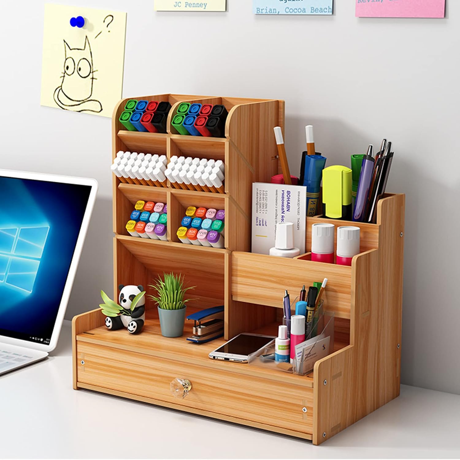 SINGOMON 1PC Small Wood Desk Organizers and Storage Desk Drawer ...