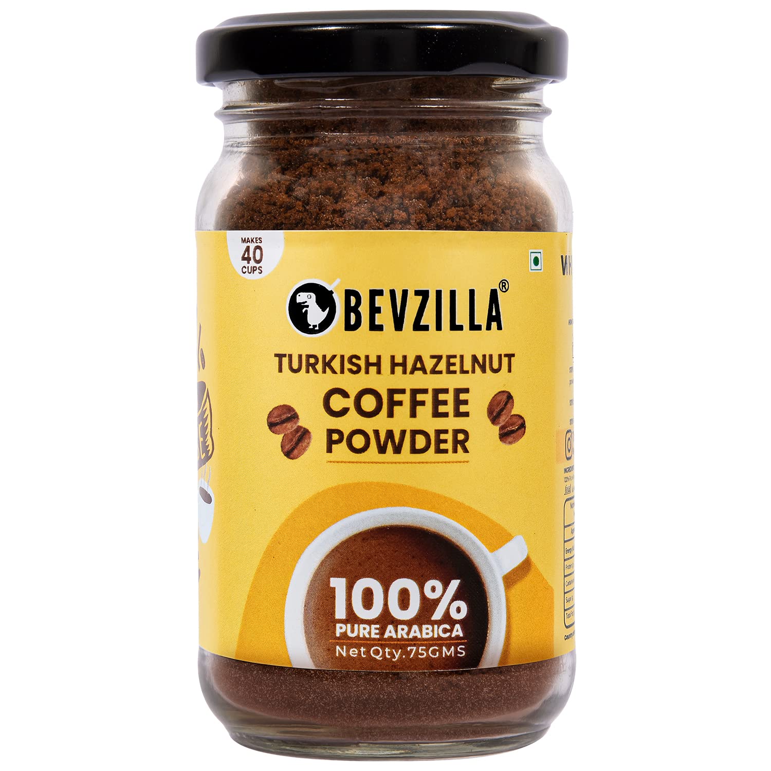Bevzilla Instant Coffee Powder (Turkish Hazelnut Flavour) - 75 Grams ...