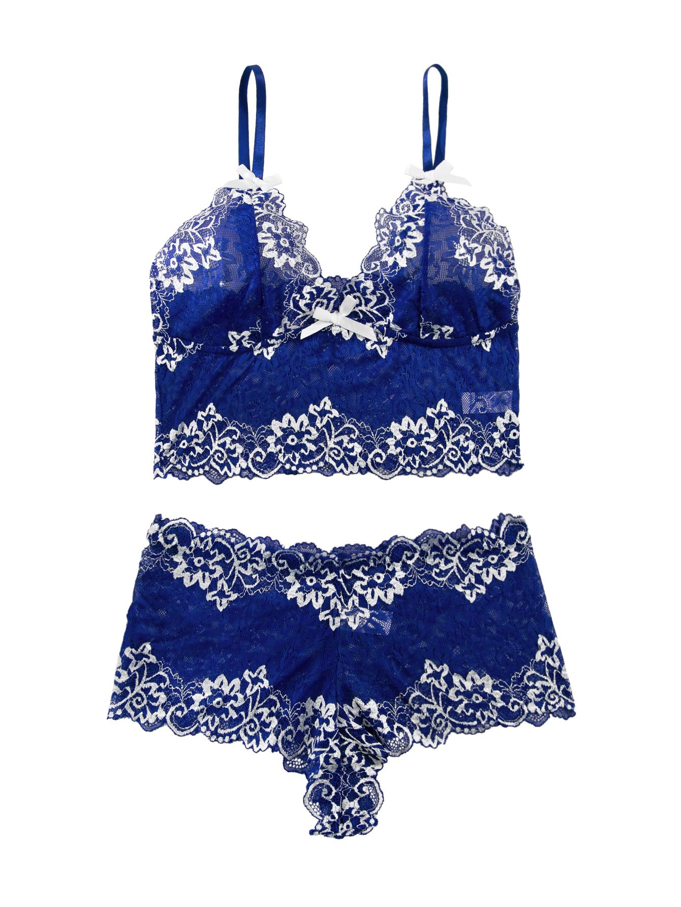 Snapklik.com : Sexy Lace Pajamas Lingerie Set High Waist Sheer ...