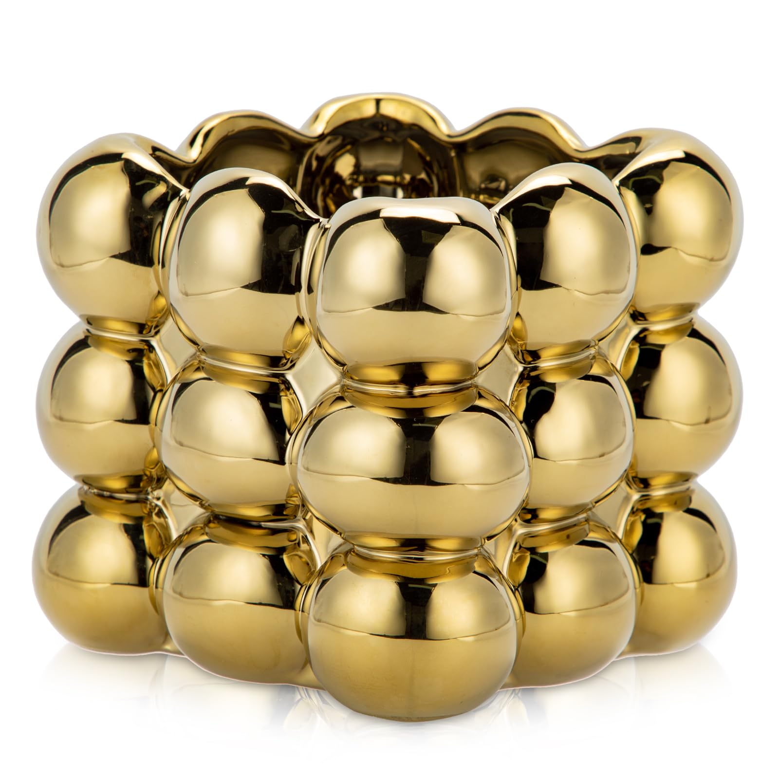Amazon.com: Bubble Ceramic Plant Pot, 5.3 Inch Gold Planter Pot Small ...