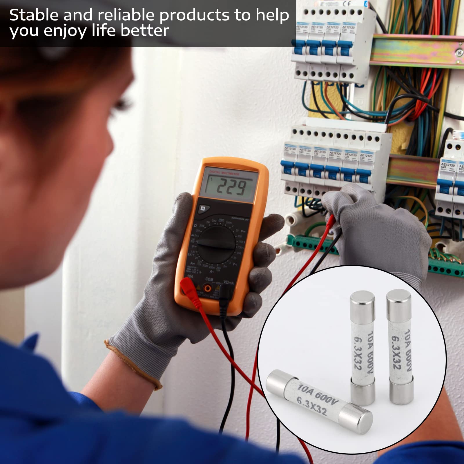 Snapklik.com : Kingdder 20 Pieces FF10A 600v Multimeter Fuses Dc DMM ...