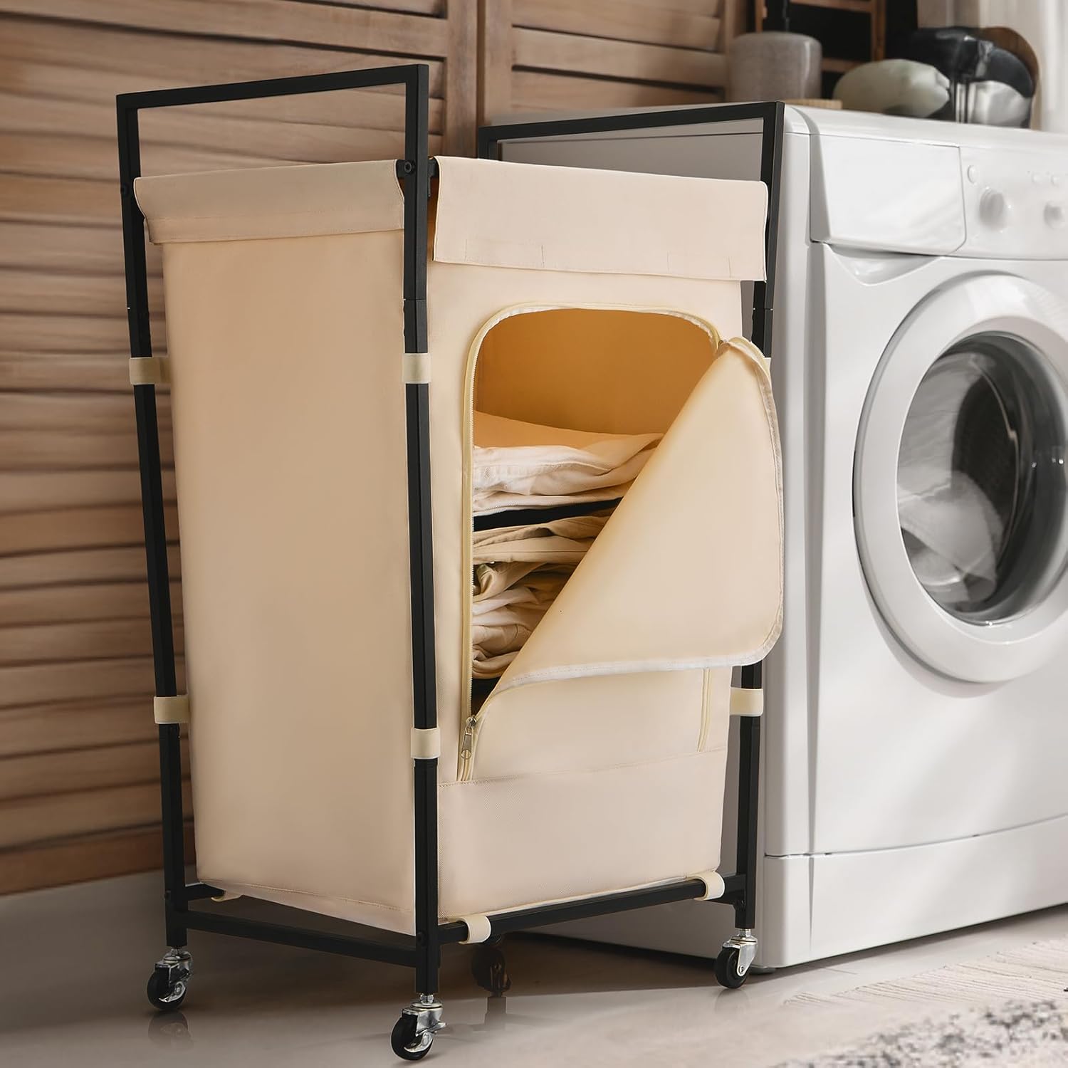 Amazon.com: Laundry Hamper with Universal Wheels, Uclet 165L Rolling ...