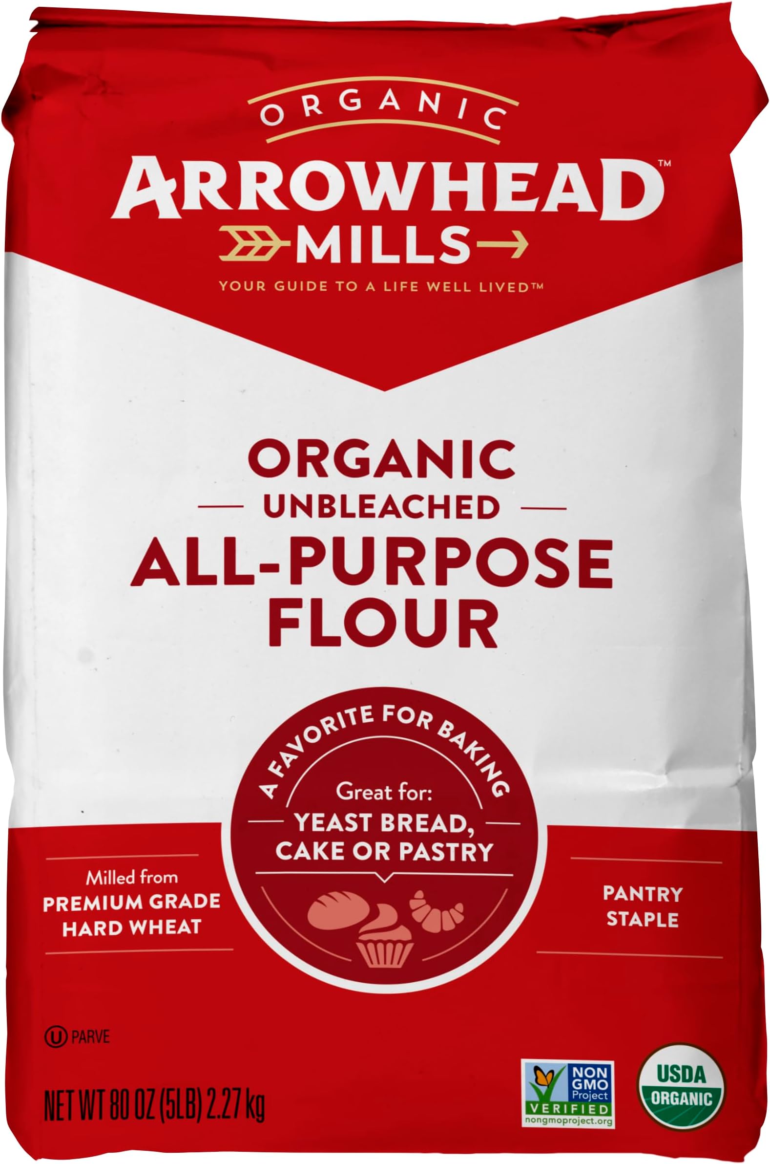 Amazon.com : Arrowhead Mills Organic All-Purpose Flour, 5 Pound Bag ...