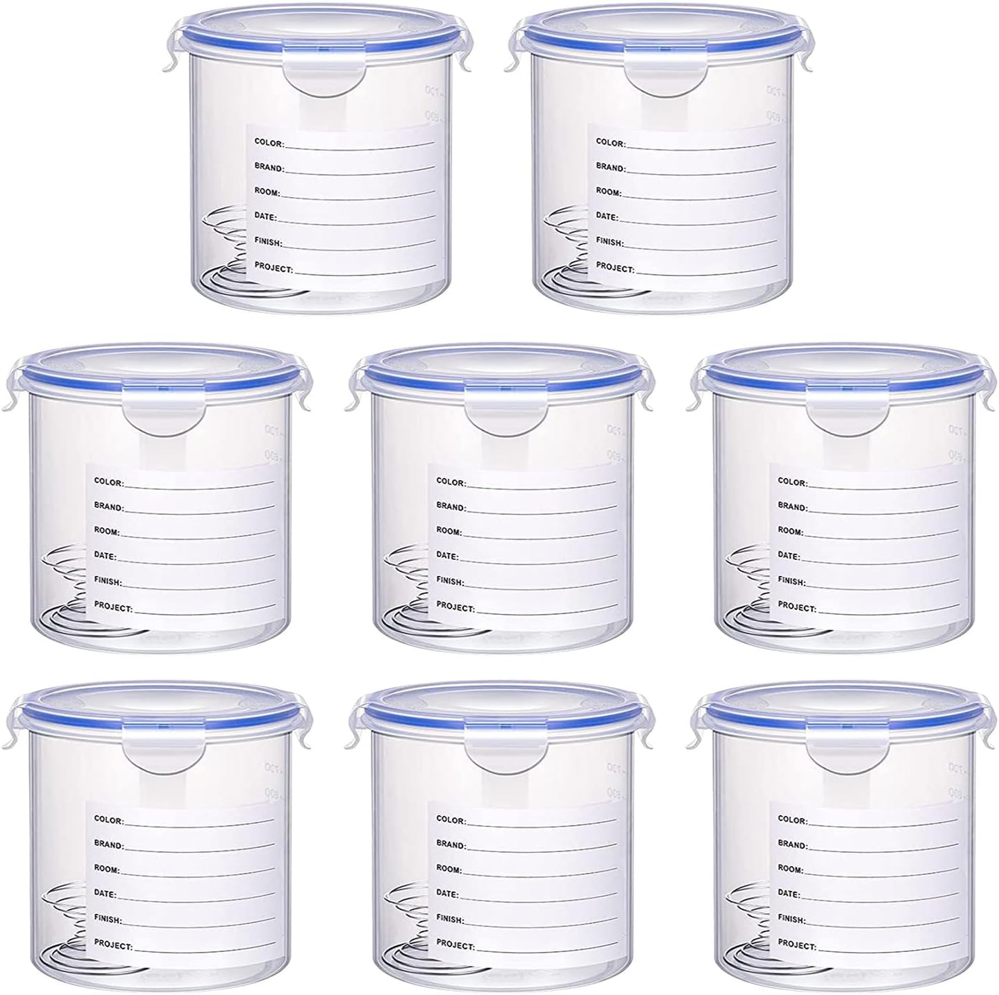 Amazon.com: YIBAISI 8Pcs Paint Container with Stainless Steel Mixing ...