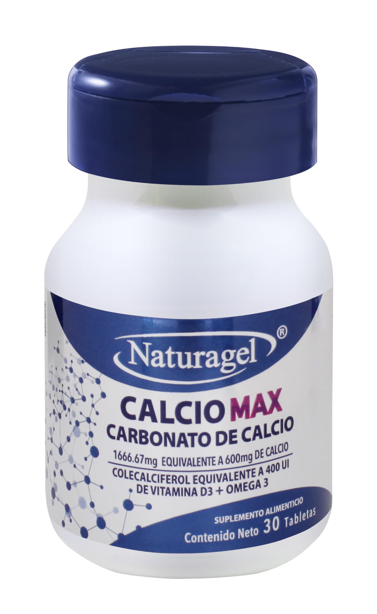 CALCIO | Carbonato de Calcio con Vitamina D3 y Omega 3 | 30 Tabletas ...