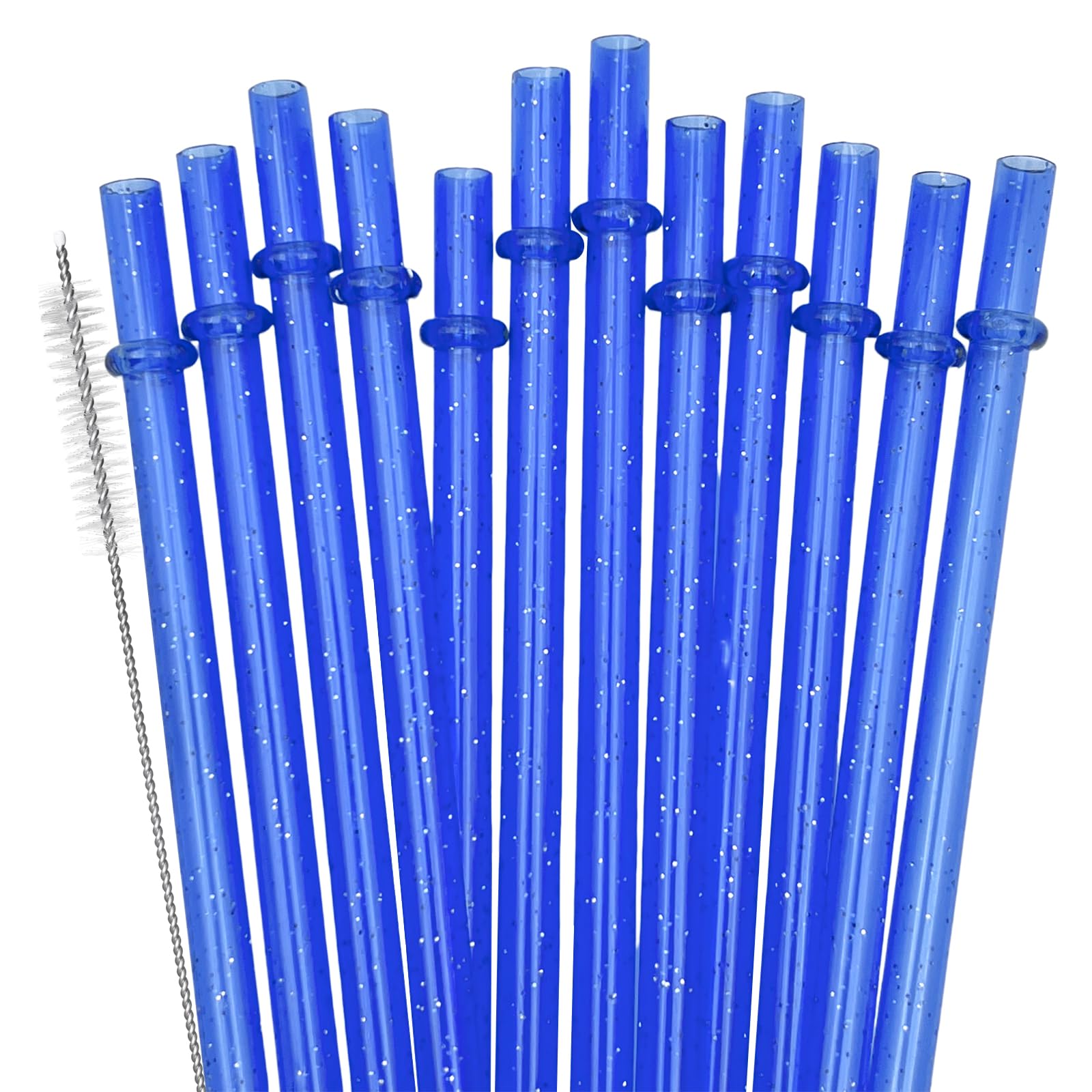 Amazon.com: ZHOMA 12-Pack Glitter Reusable Plastic Straws, 11" Long ...