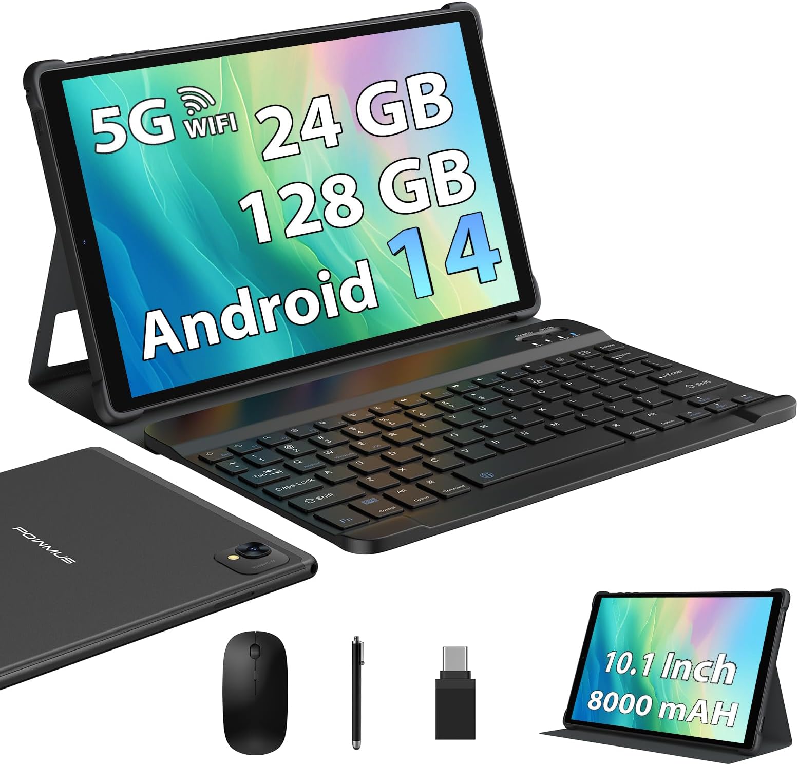 POWMUS Android 14 Tablet 10.1 Inch Tablets, 24 GB RAM,128GB Storage ...