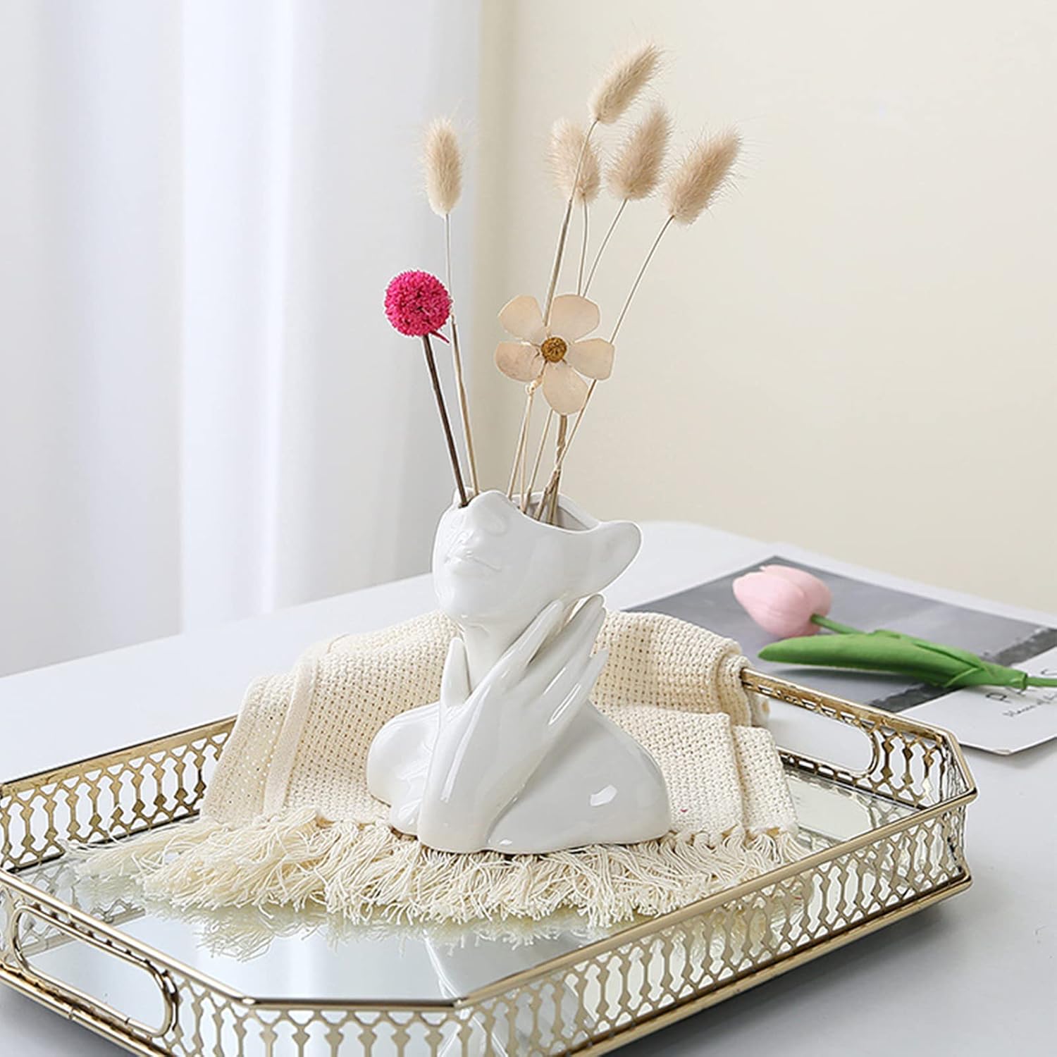 Amazon.com: YOOLANSA Face Vase for Flowers，Head Vase，Body Vase Female ...