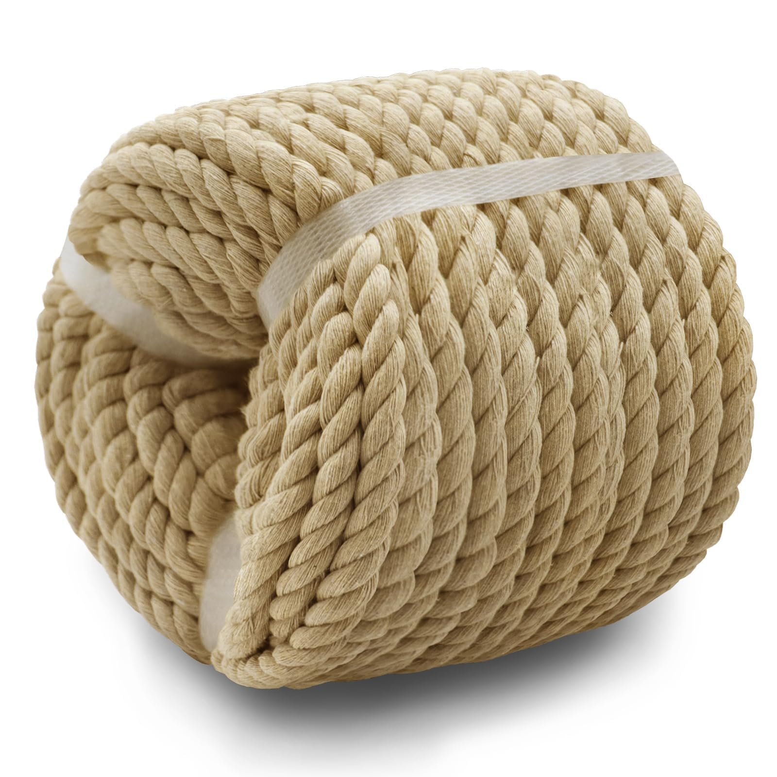 Amazon.com: VEIZEDD Cotton Rope 3/8 Inch x 100 Feet,3 Stand Brown ...