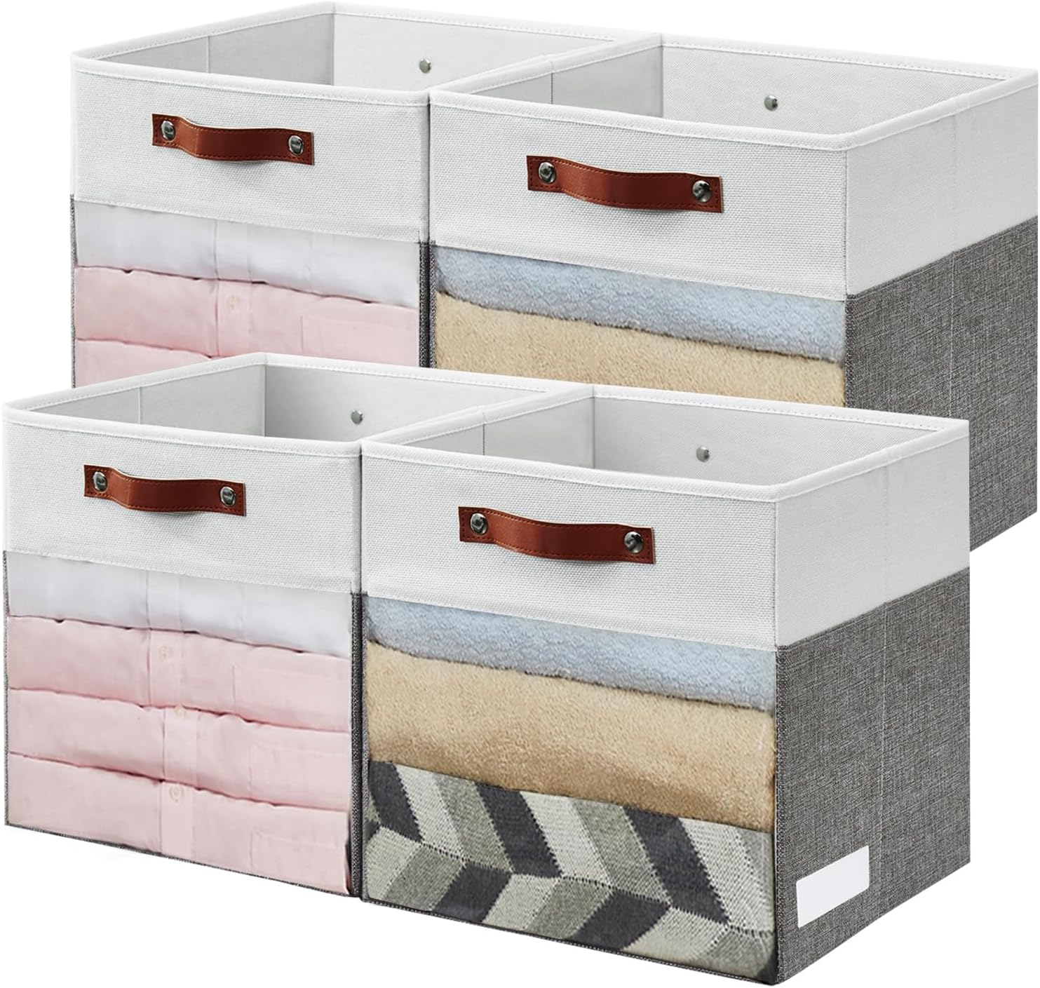 Amazon.com - Marsui 8 Pcs Cube Storage Bins with Clear Window 11 ...