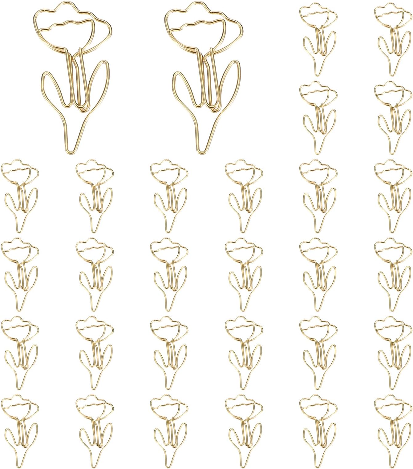 Amazon.com: Flower Paper Clips 100pcs, White Rose Shape Paper Clips ...