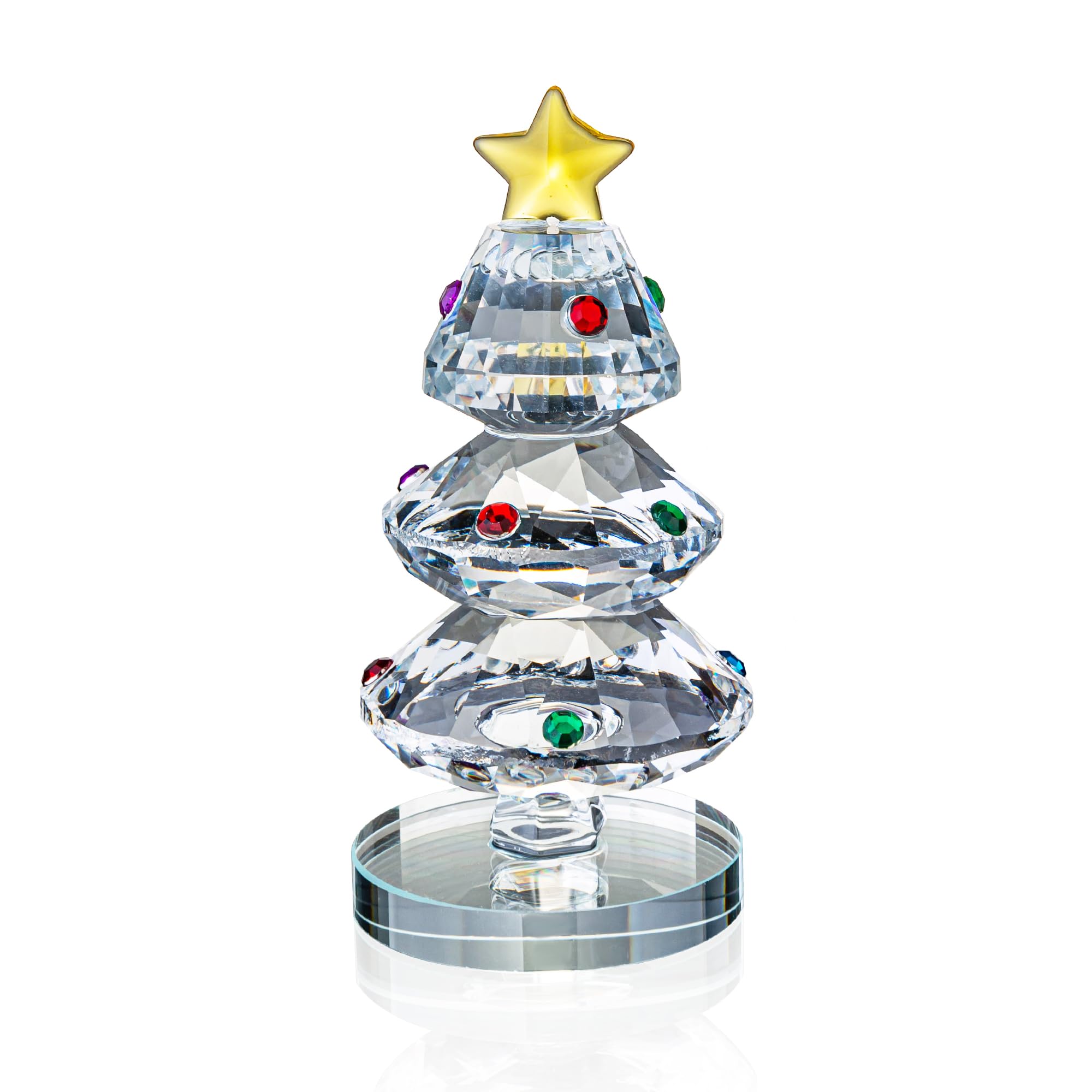 Amazon.com: vskikris Clear Crystal Glass Christmas Tree Holiday ...