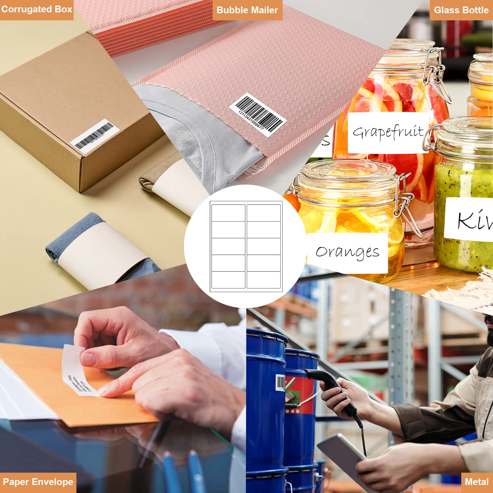 Snapklik.com : Tapsin 1000 2" X 4" Laser/Ink Jet Shipping Labels, 100 ...