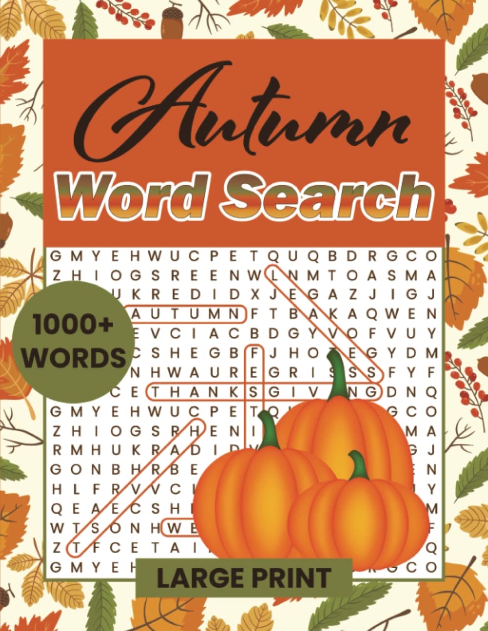 Autumn Word Search Large Print: Fall and Thanksgiving Themed Puzzle ...