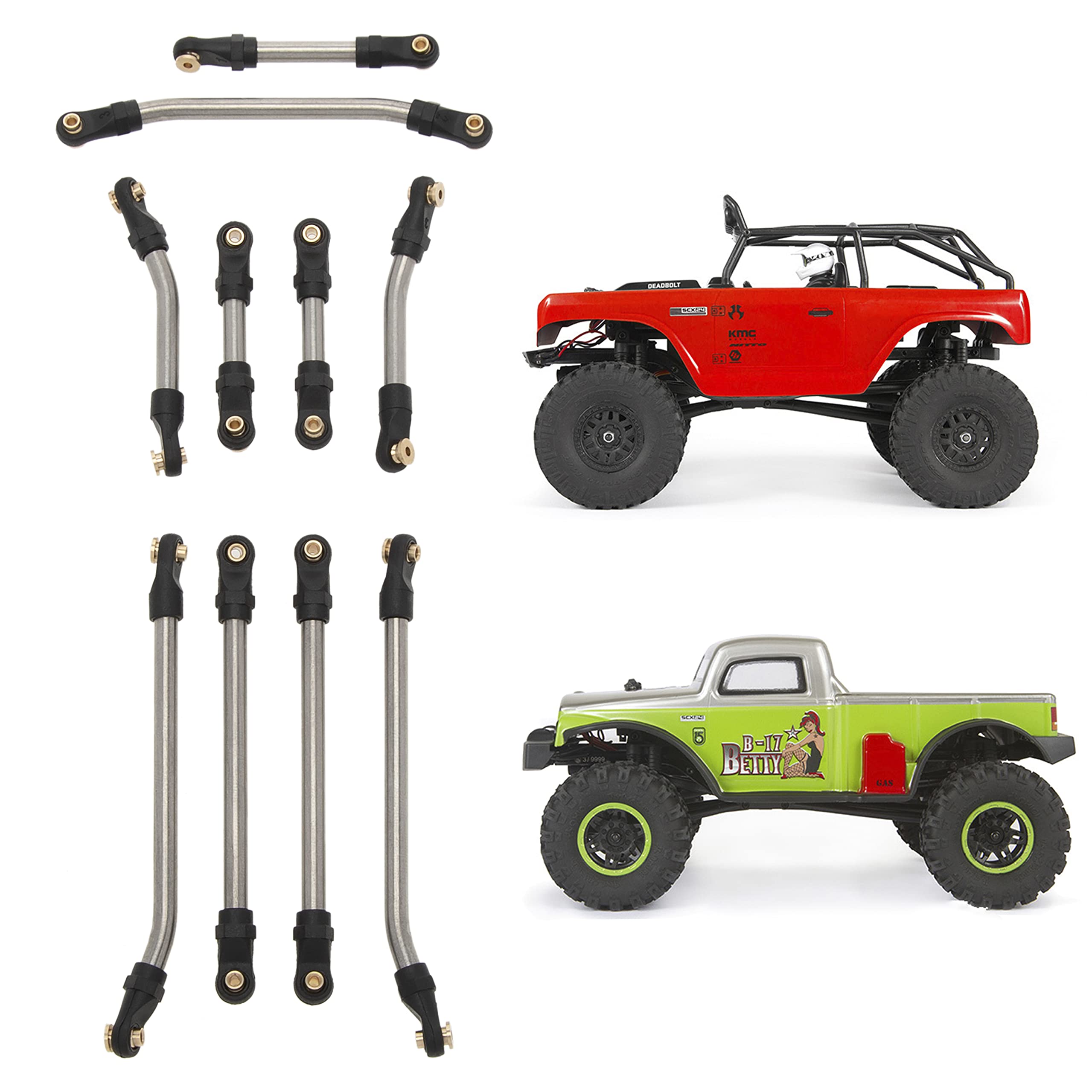 Amazon.com: MEUS RACING SCX24 Links High Clearance Chassis Steering ...
