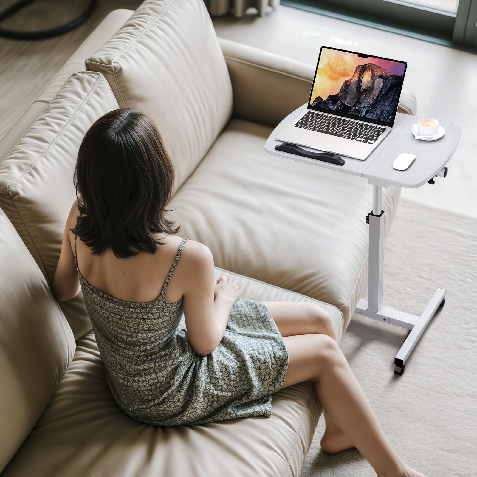 Snapklik.com : Magshion Tilting Overbed Table Height Adjustable Laptop Desk