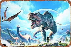Amazon.com: World of ARK Game Poster Tin Sign Cafe bar Home Wall Art ...