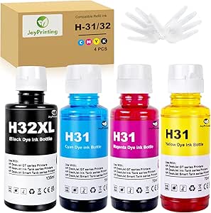 JoyPrinting 31 32XL Ink Bottle Set Compatible with HP 31 32XL Ink ...