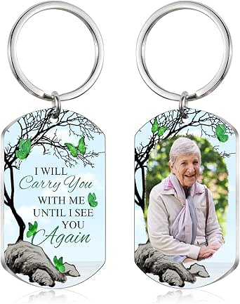 Booornainde Personalized Memorial Keychain with Picture for Loss of ...