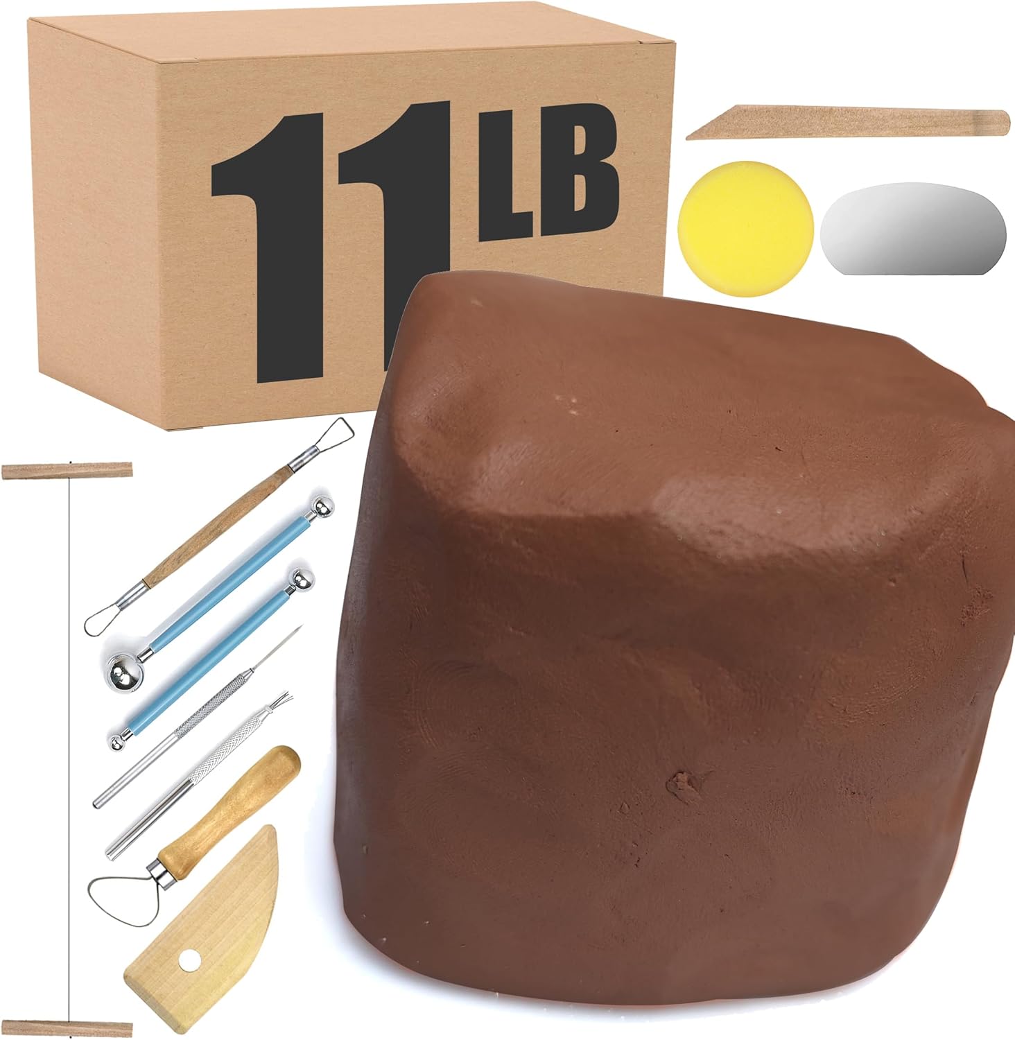 Amazon.com: Natural Air Dry Clay Baking Modeling Clay Low Fire Pottery ...