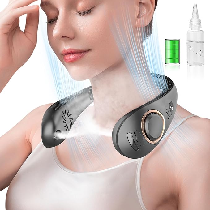 Amazon.com: Neck Fan with Mist Spray-Neck Fans that Blow Cold Air ...