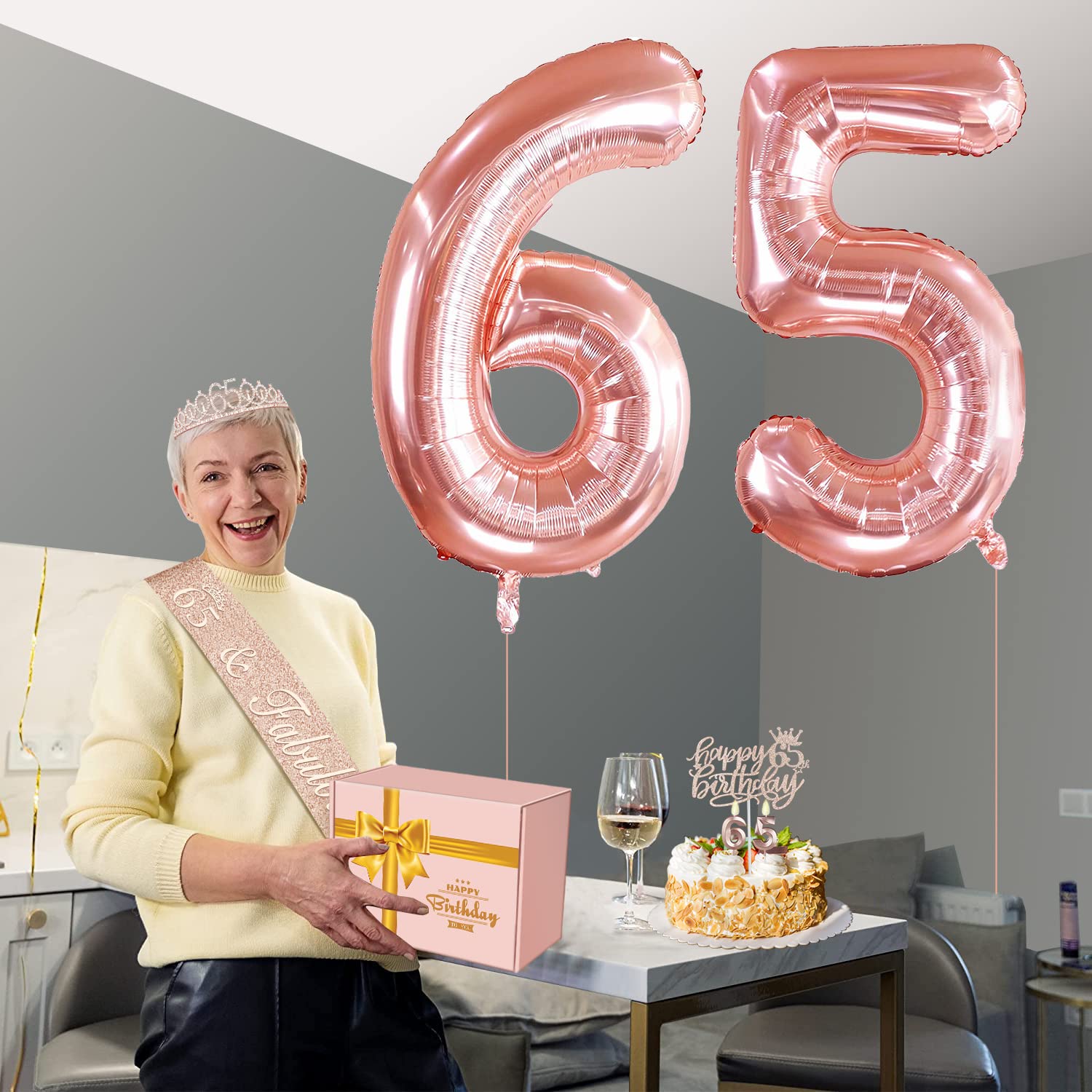 Snapklik.com : 65th Birthday Decorations For Women, Include 65th ...