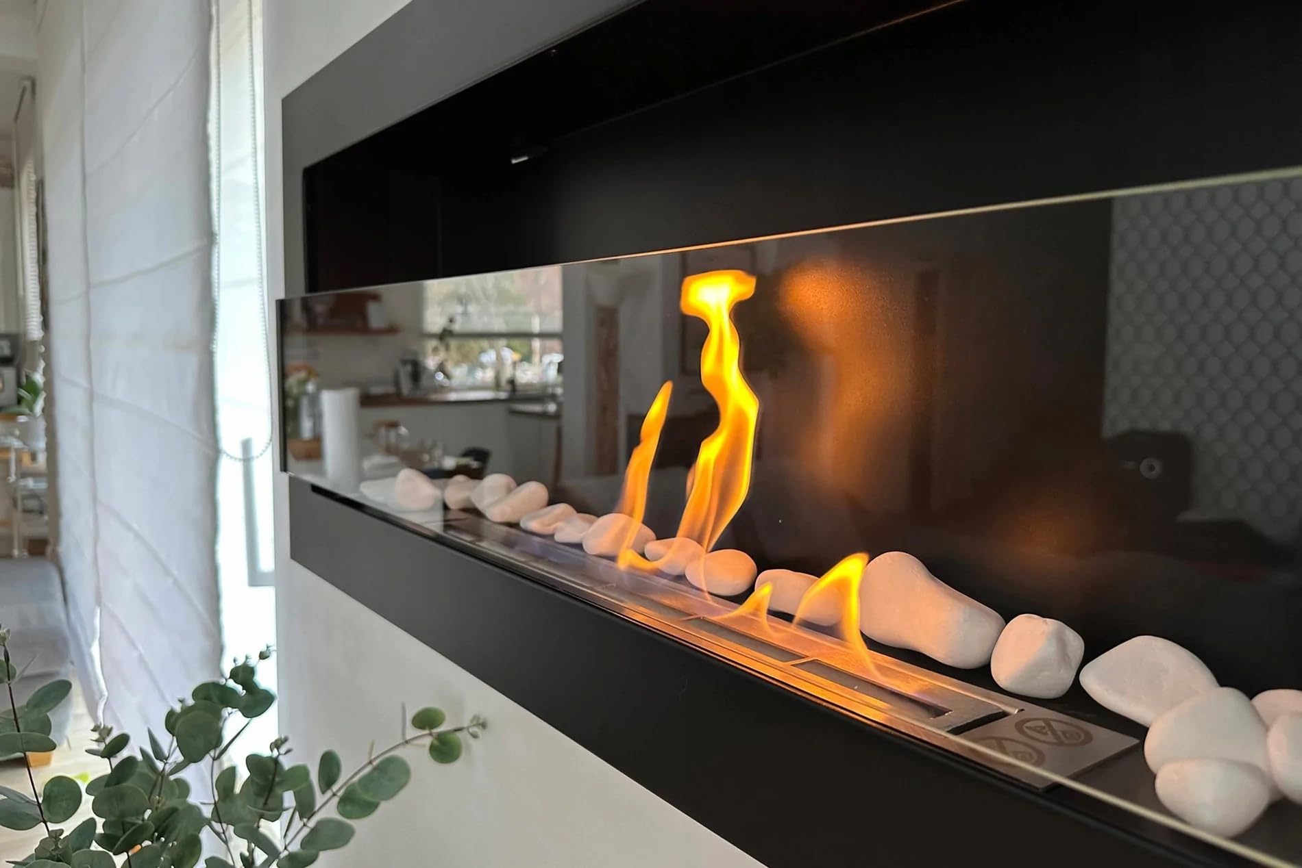Wall Mounted Ethanol Bio Ethanol Fire BioFire Fireplace Modern 1200 X