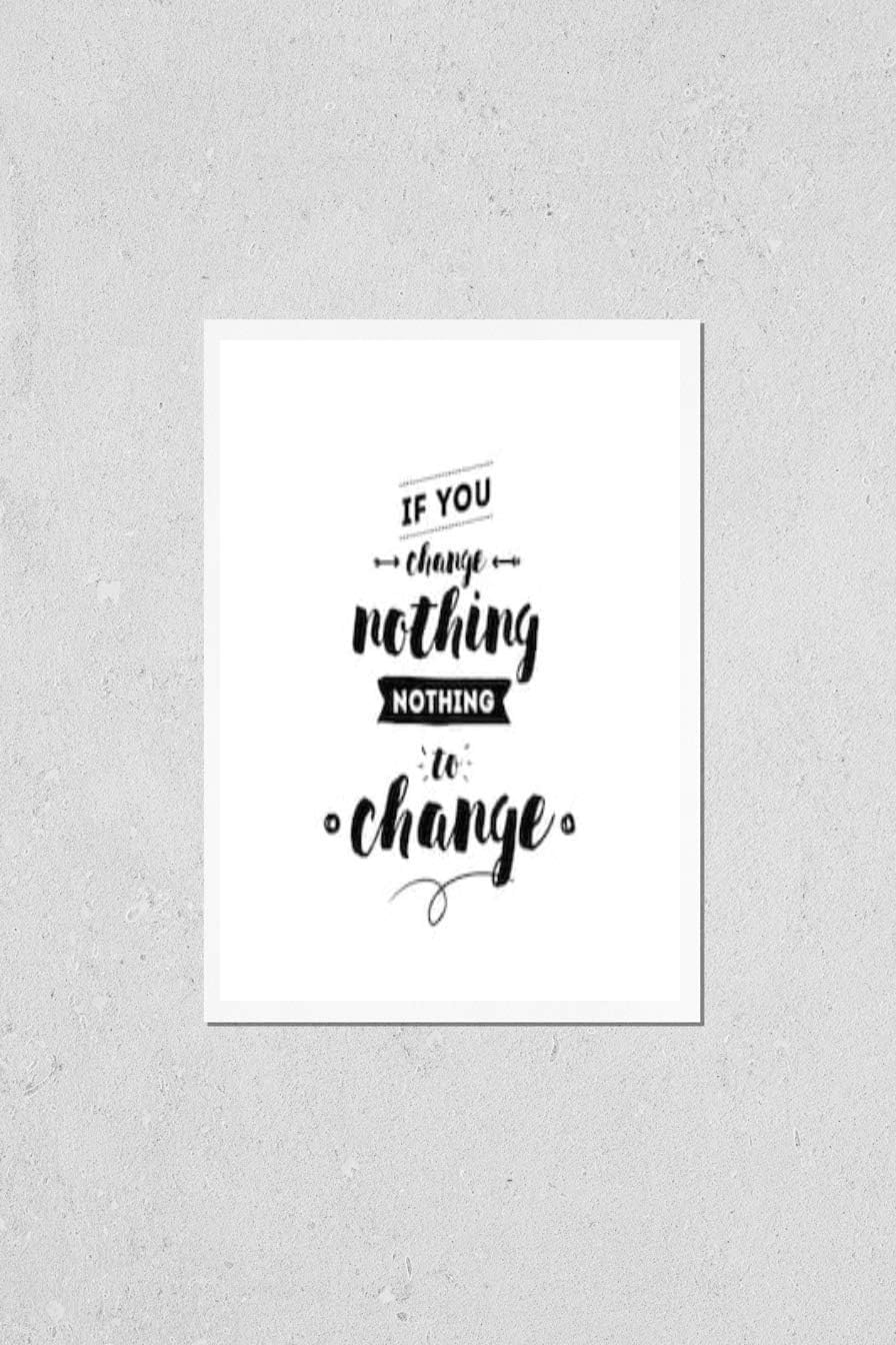 Amazon.com: Wall Art Poster Print of If You Change Nothing, Nothing to ...