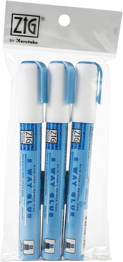 Amazon.com: KURETAKE ZIG CORPORATION 2-Way Glue Pen 3P, Chisel Tip ...
