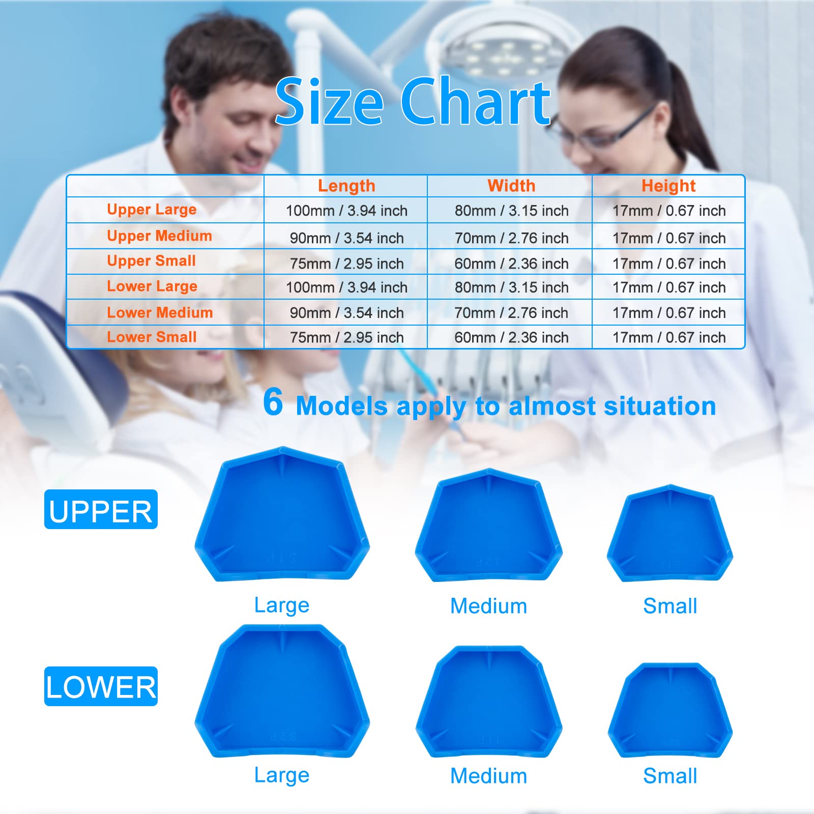 Buy 6 Pcs Dental Base Former Kit Dental Lab Model Base Set Plaster Mold ...