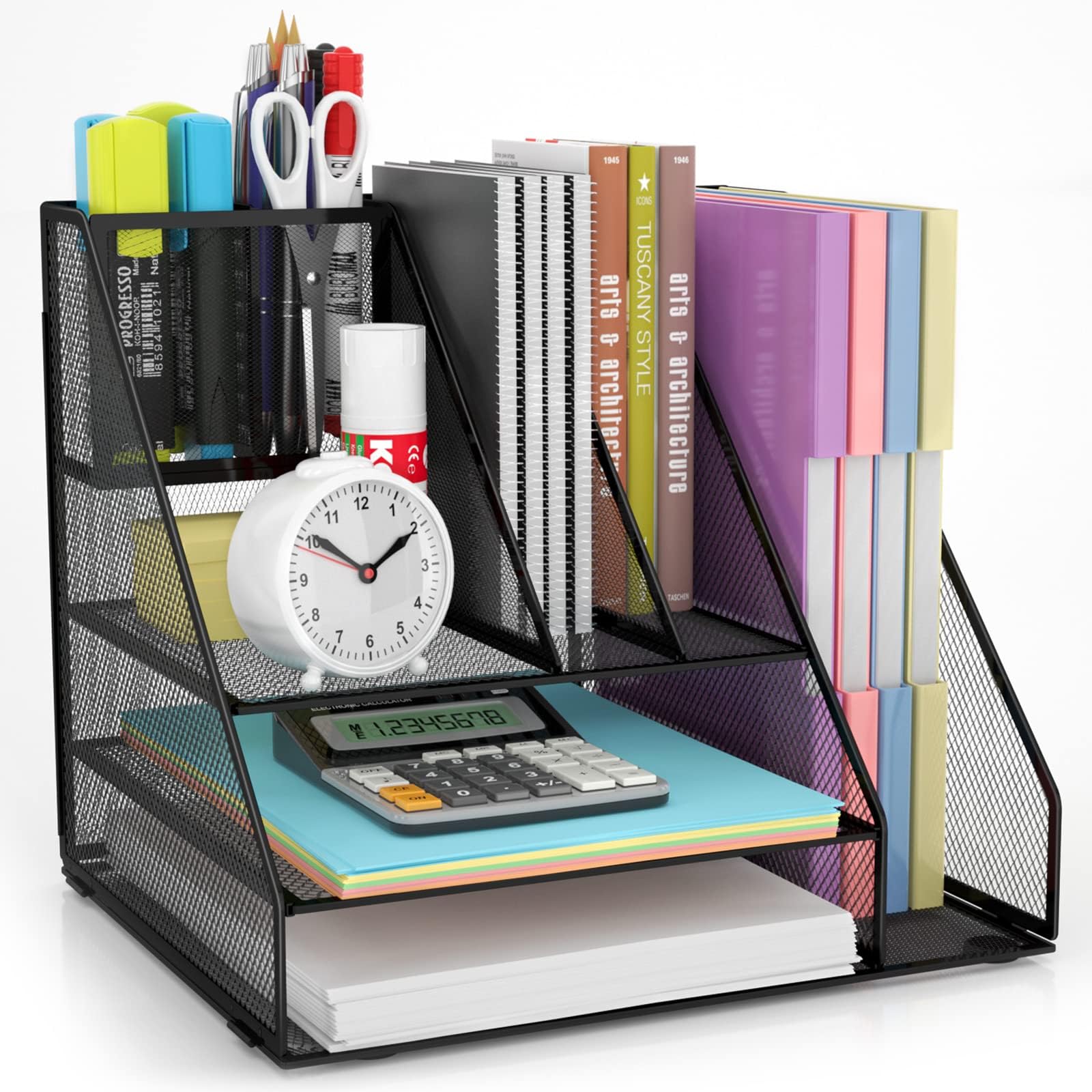 Amazon.com : VIEERINN Desk Organizer with File Holder, Desk Organizers ...