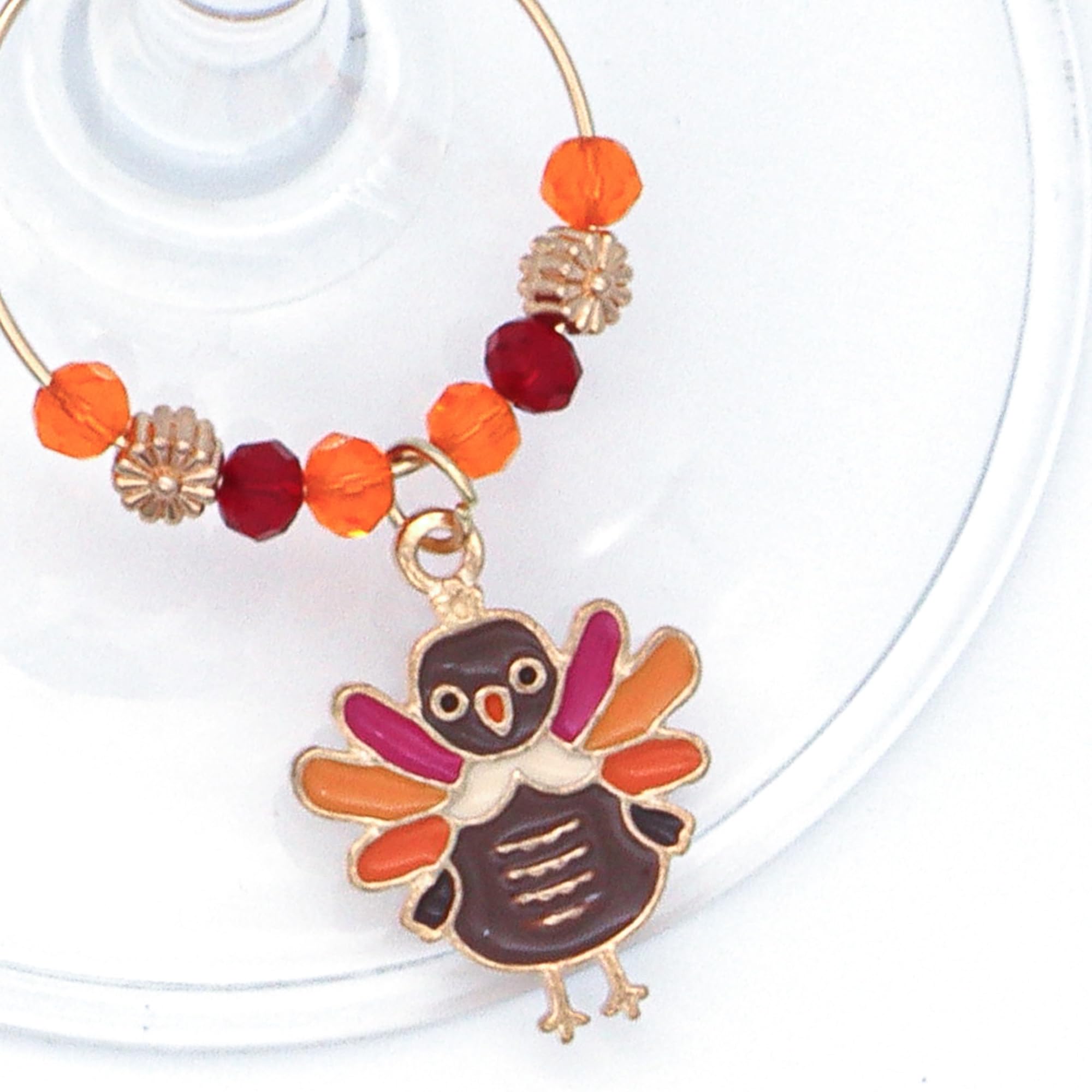 Snapklik.com : Thanksgiving Wine Glass Charms, Thanksgiving Hostess ...