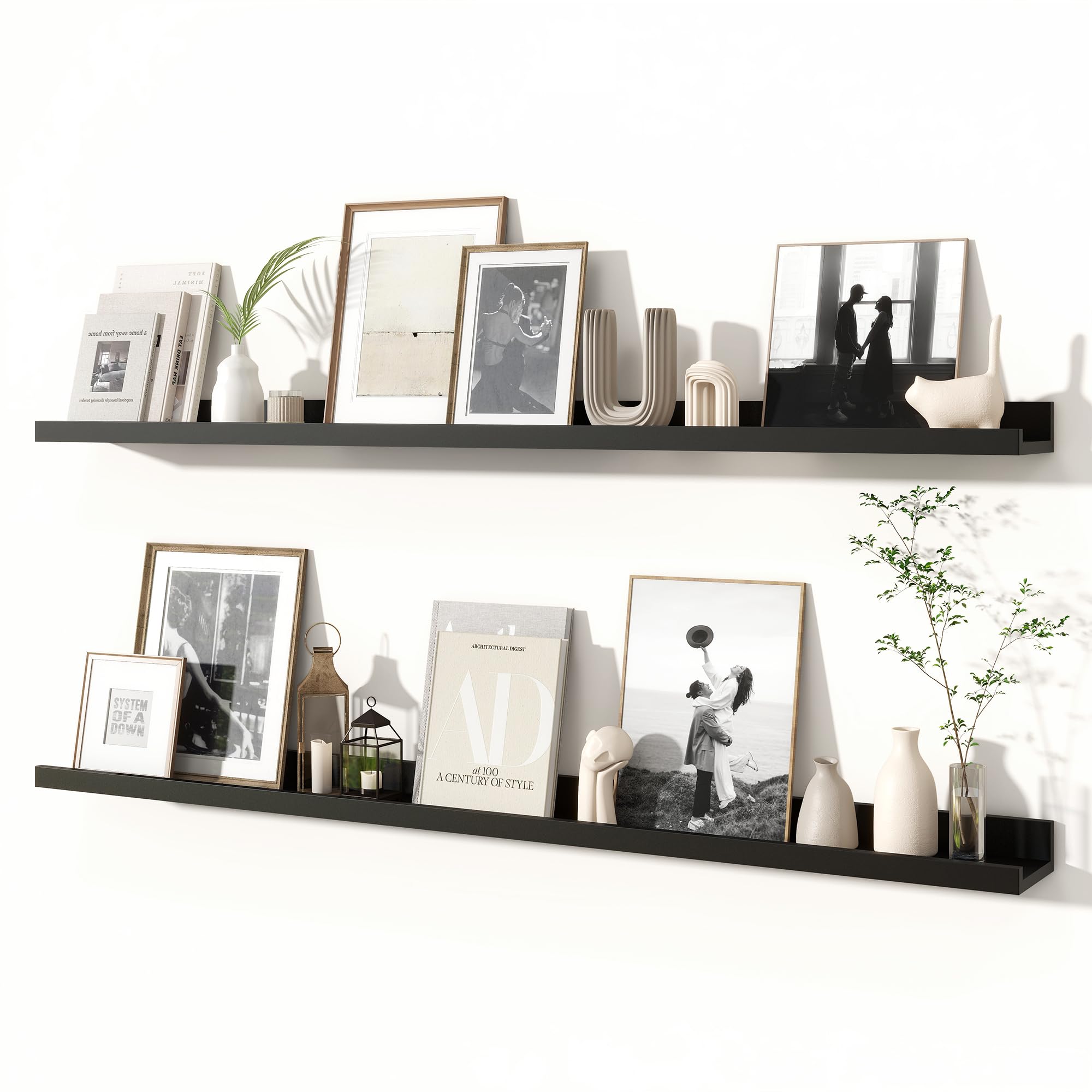 Amazon.com: Fun Memories Picture Ledge Shelves Set of 2, 48 Inch Rustic ...
