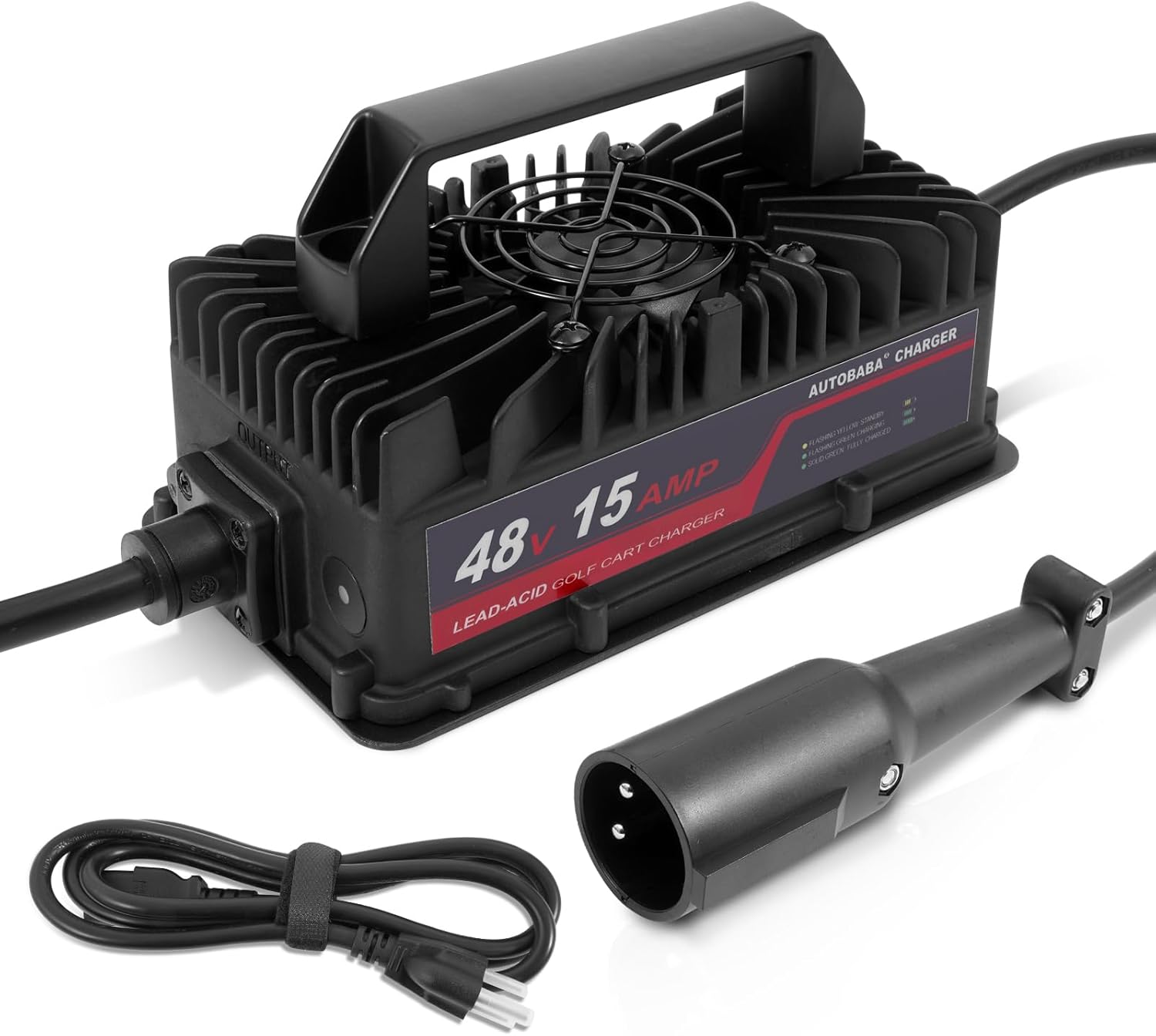 Amazon.com: AUTOBABA 48 Volts 15 AMP Golf Club Car Battery Charger 3 ...