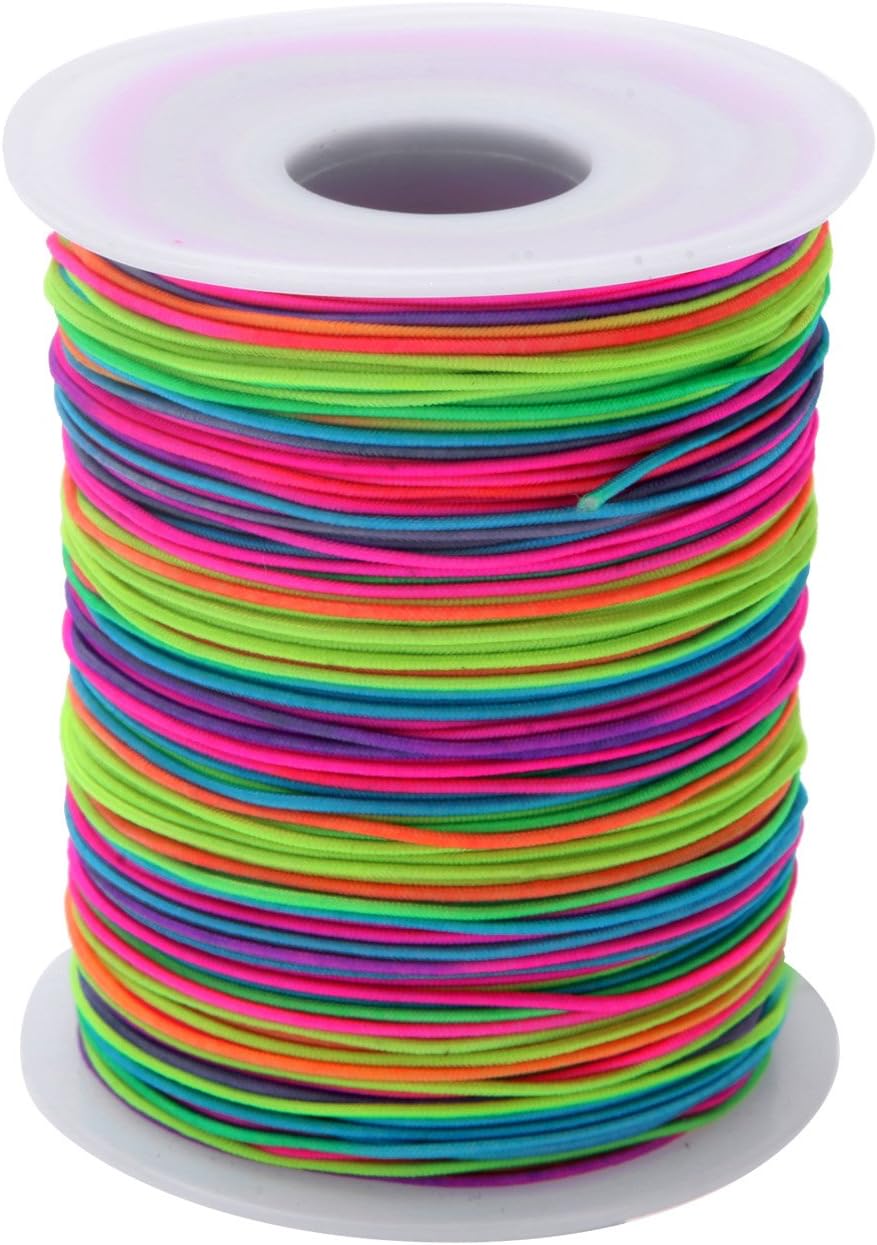 Amazon.com: Senkary 0.8 mm Rainbow Elastic String Cord Stretchy ...