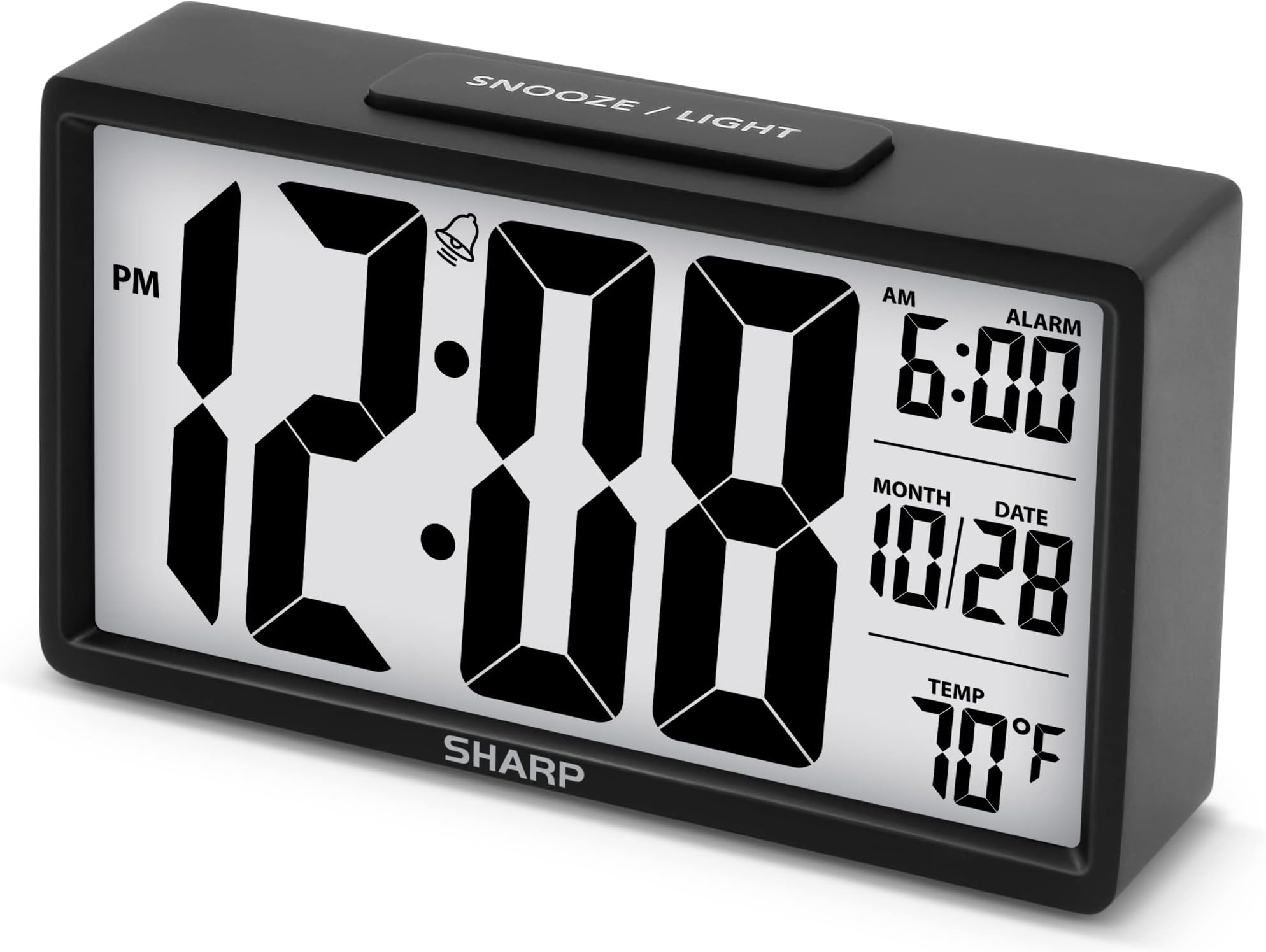 Amazon.com: Sharp Alarm Clock with Easy to Read 2.8” Jumbo Screen with ...