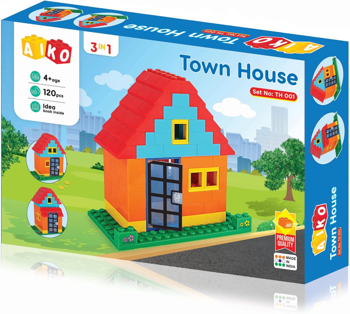 AIKO Town House Building Blocks for Kids (120 Pcs) - 3 in 1 DIY ...