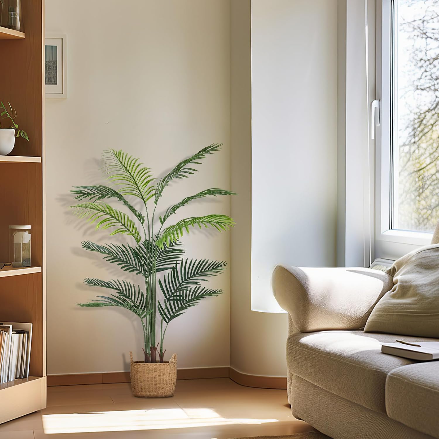 EDIMENS Plantas artificiales de palma areca de 3.9 pies, planta de ...