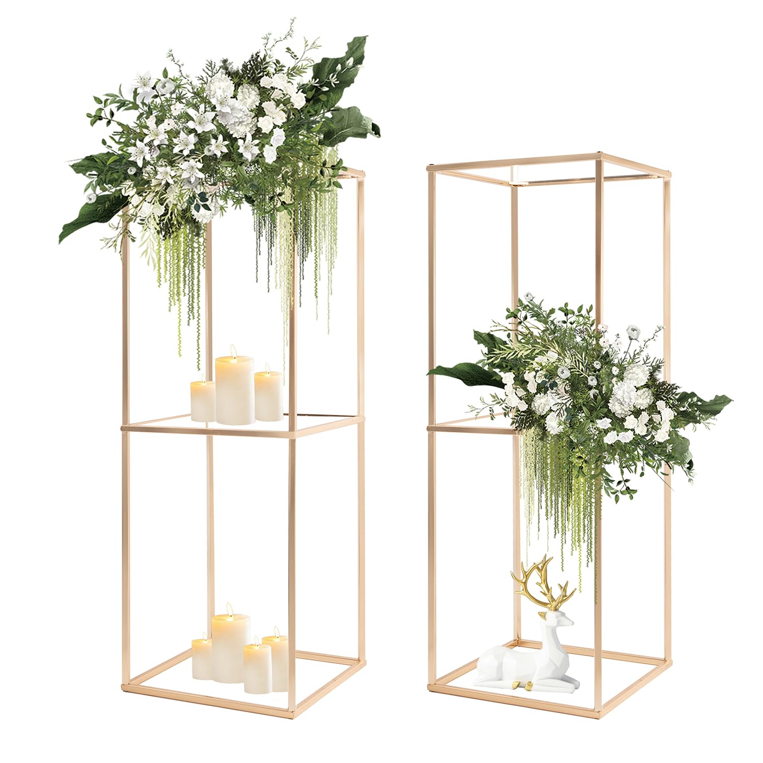 Amazon.com: LANLONG Gold Pedestal Stands for Display with Acrylic Panel ...